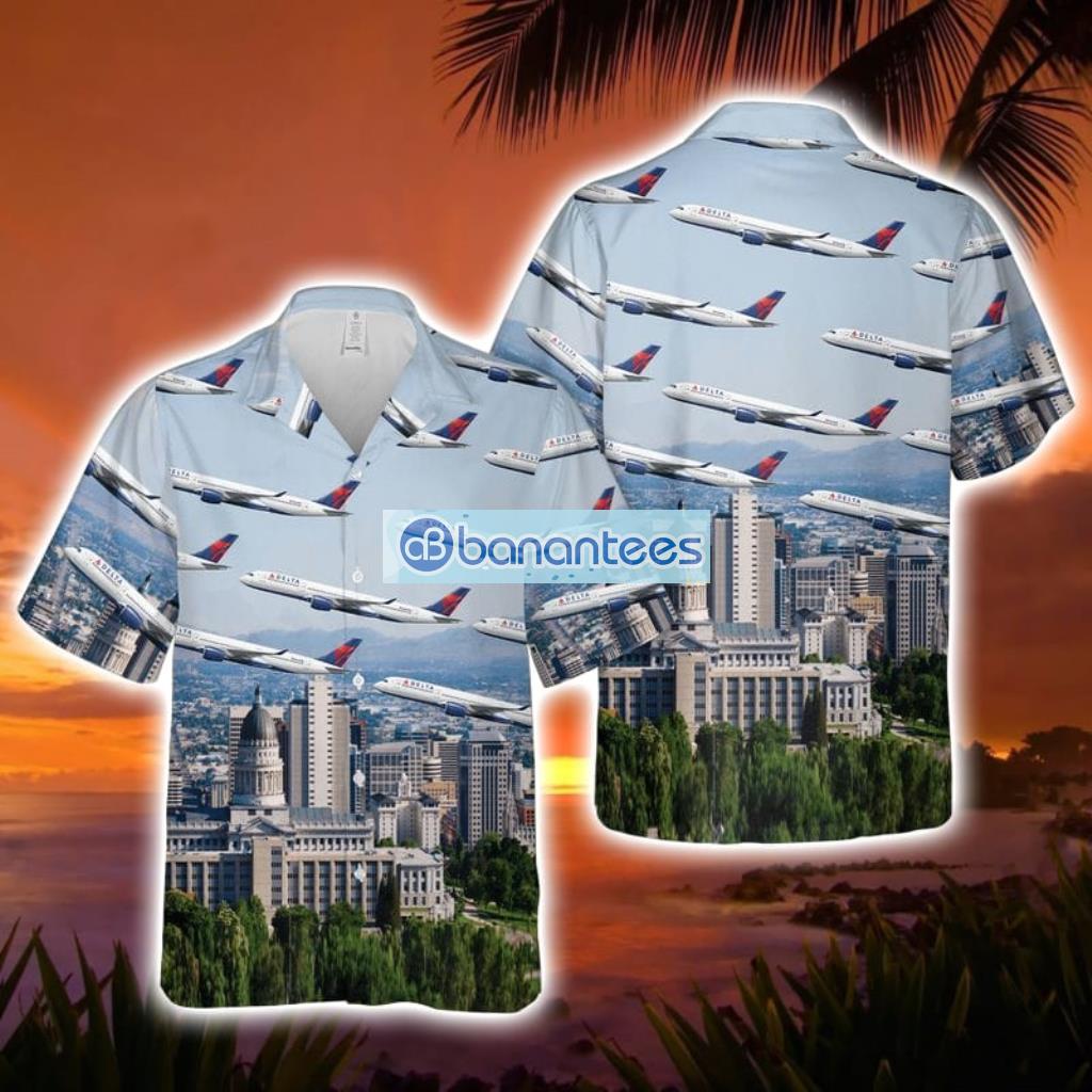Delta Airbus A350-900 (359) Modern Design Hawaiian Shirt - Banantees