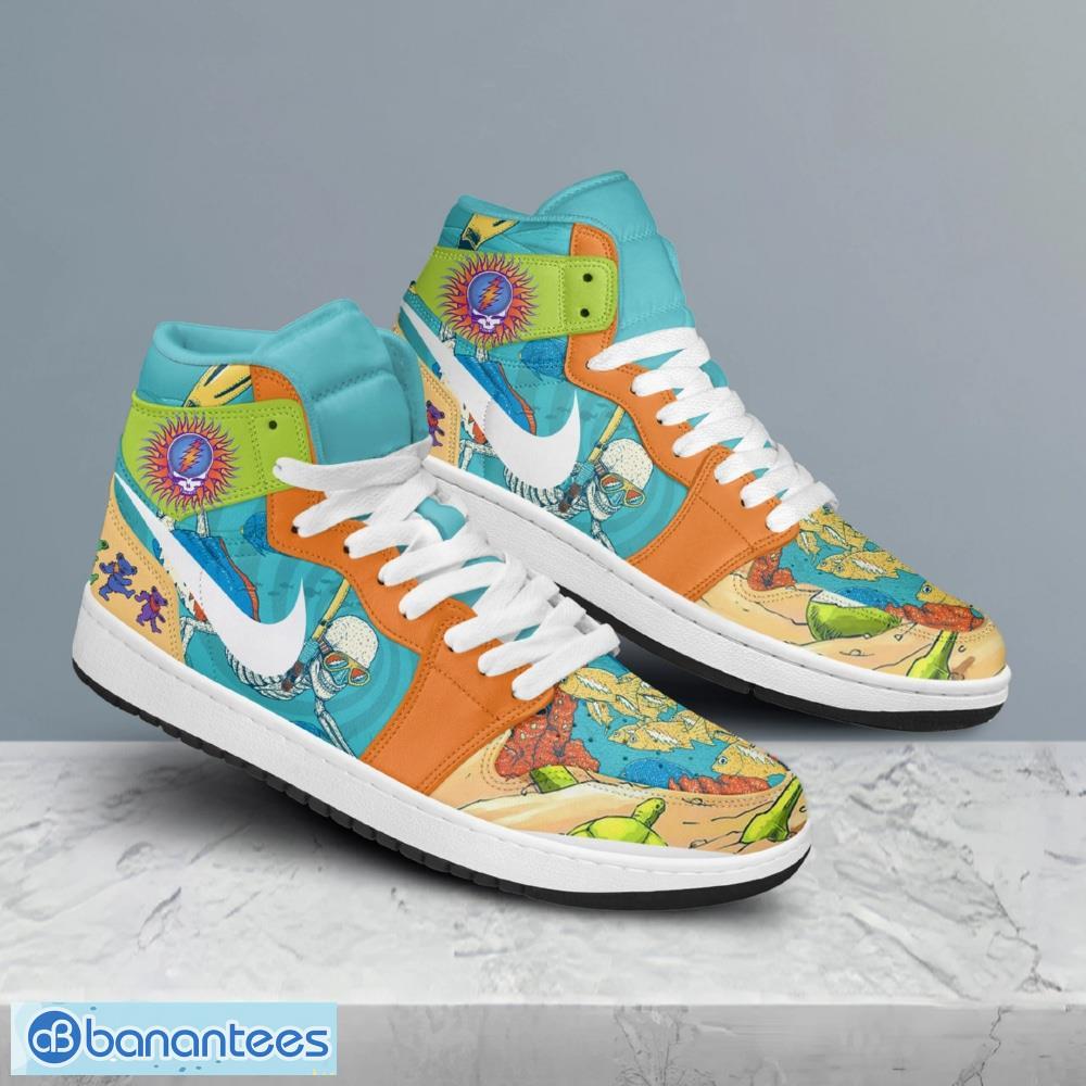 Grateful Dead Retro Air Jordan 1 High Top Shoes - Banantees