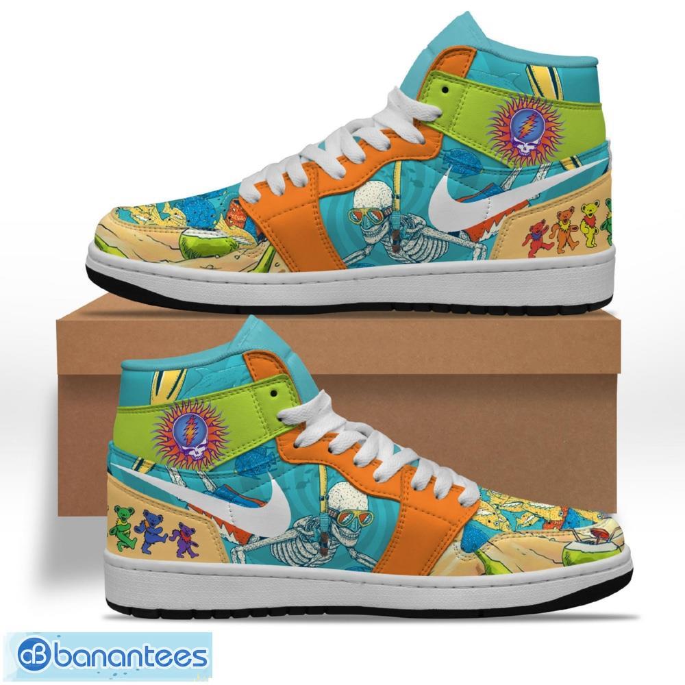 Grateful Dead Retro Air Jordan 1 High Top Shoes - Banantees