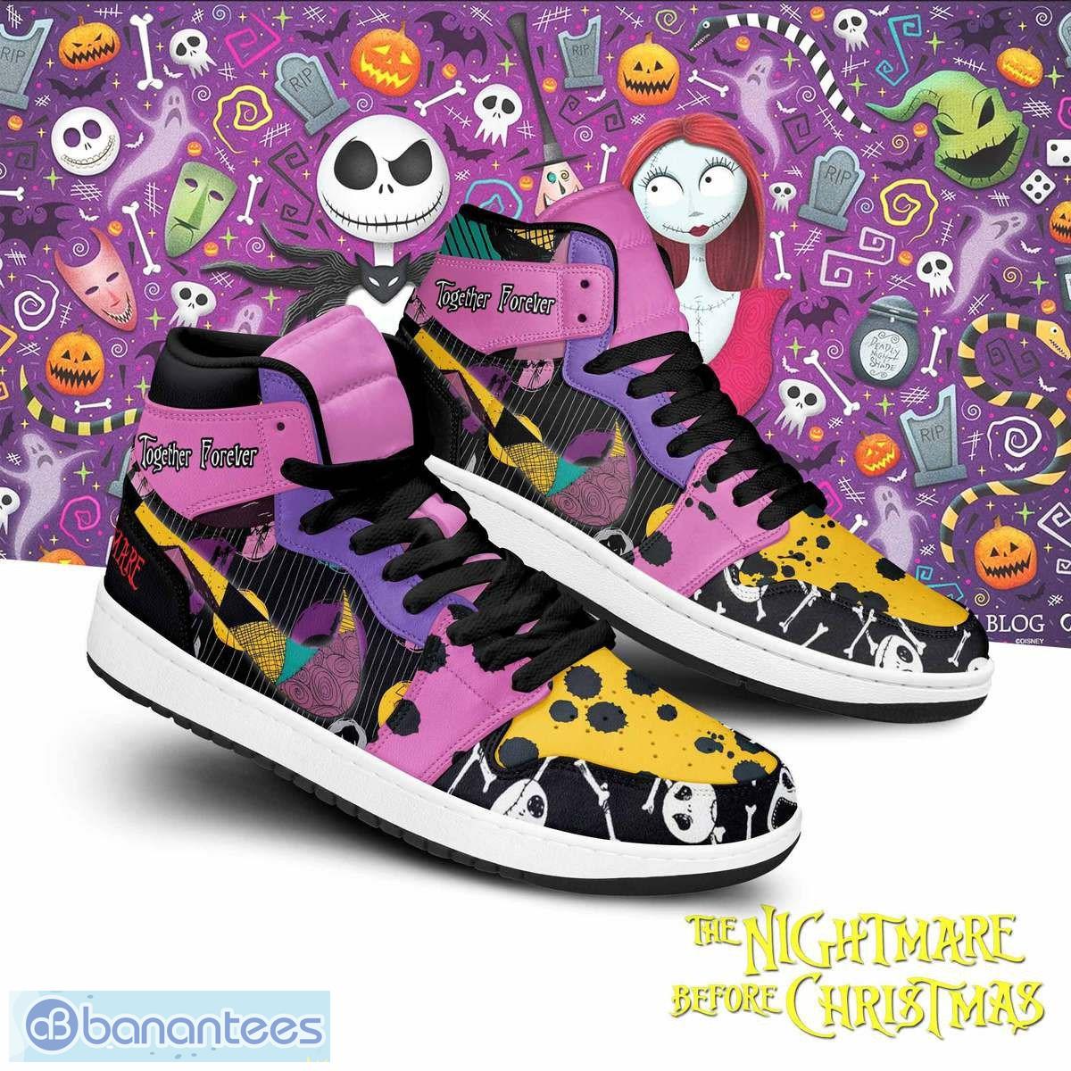Jack Skellington And Sally Air Jordan 1 High Top Shoes - Banantees