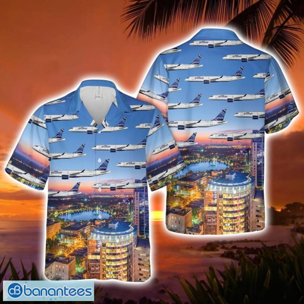 Jetblue Airbus A220-300 Modern Design Button Down Hawaiian Shirt Trend ...