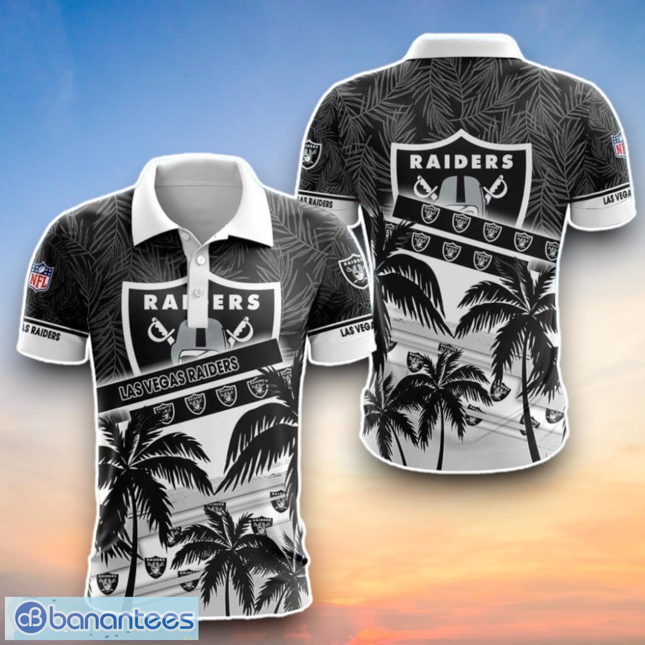 Las Vegas Raiders NFL Palm Trees Pattern 3D Polo Shirt For Fans - Banantees