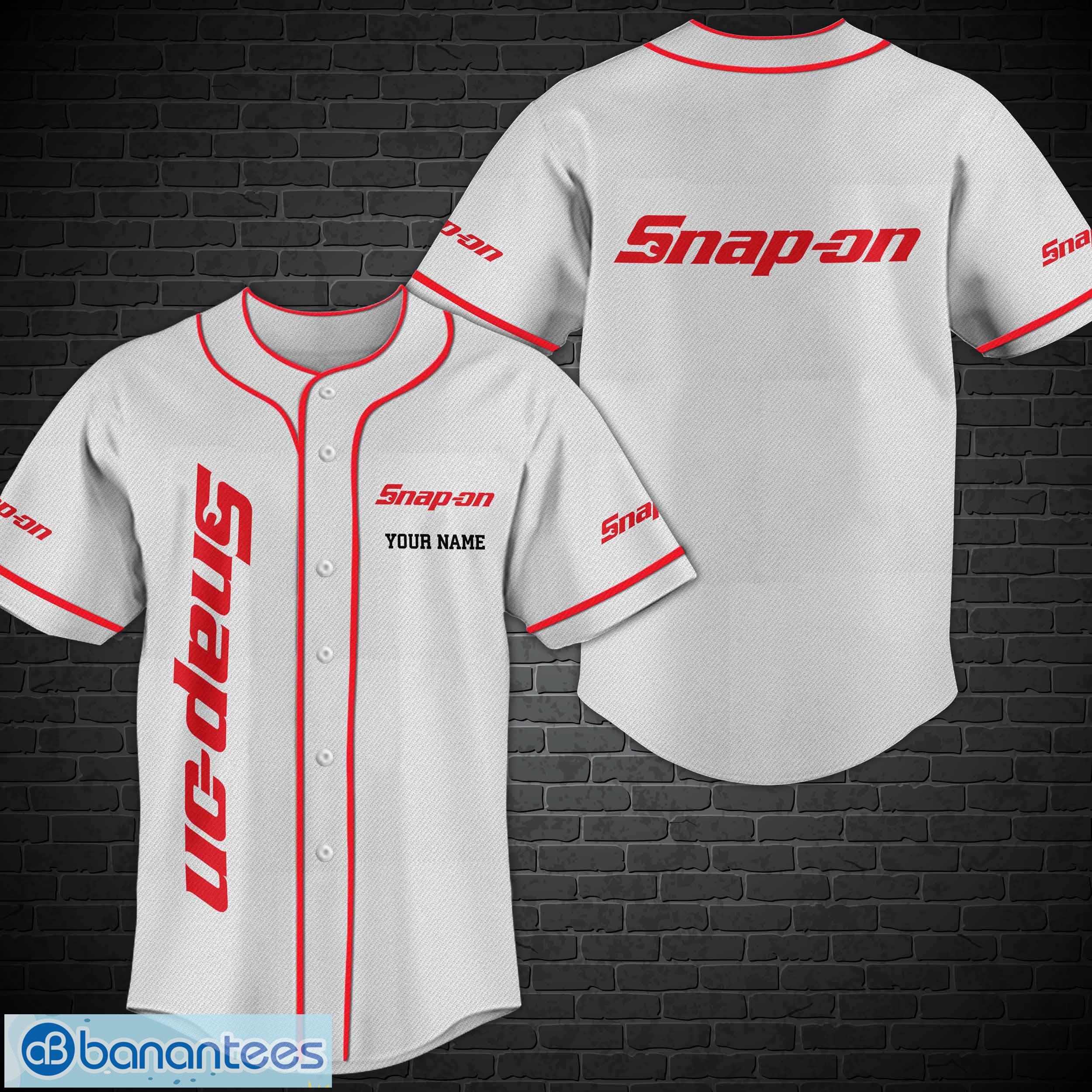 Personalized Snap-On Baseball Jersey - Banantees