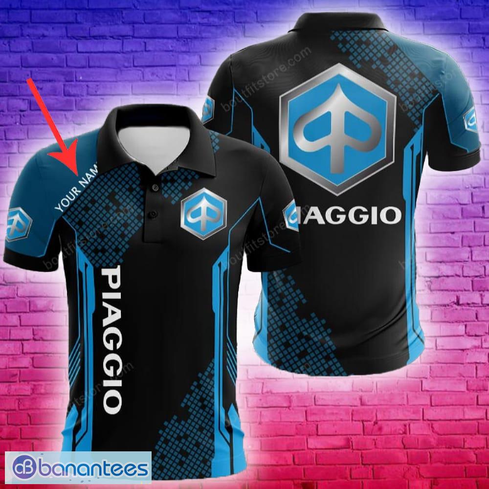 Piaggio 3D Polo Shirt Custom Name Logo Car For Mens Gift Golf - Banantees