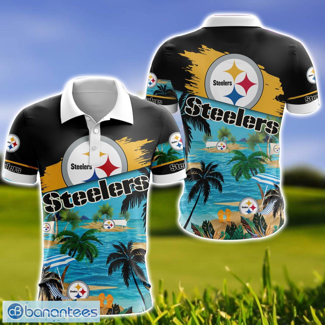 Pittsburgh Steelers Tropical Beach Pattern 3D Polo Shirt For Fans ...