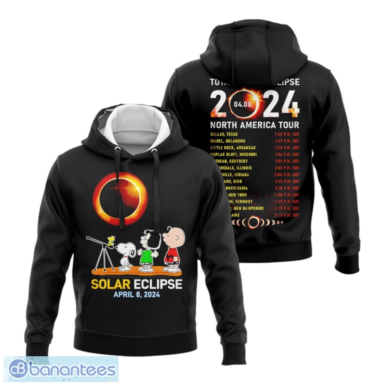 Snoopy Solar Eclipse April 08, 2024 3D Shirt Hoodie - Banantees