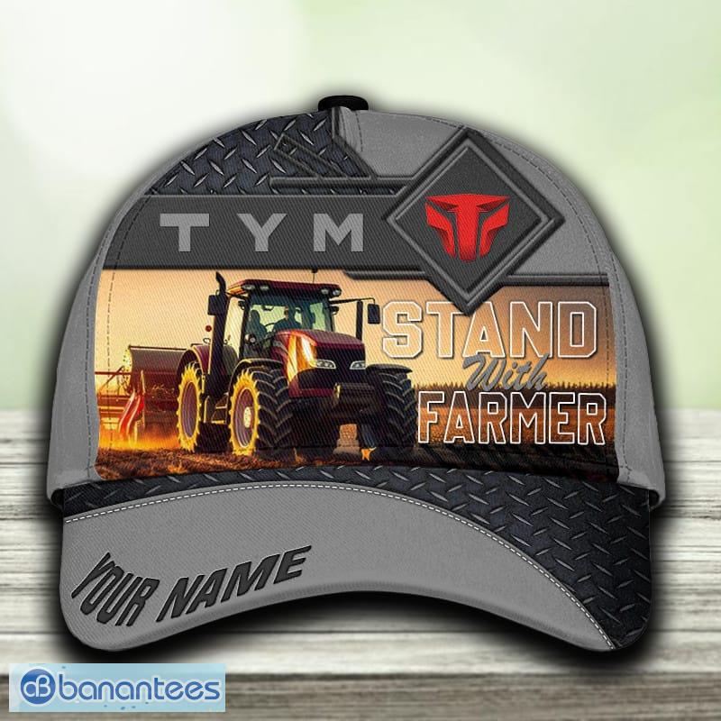 TYM Tractors Custom Name 3D Hat Cap Grey All Over Print For Mens Gift ...