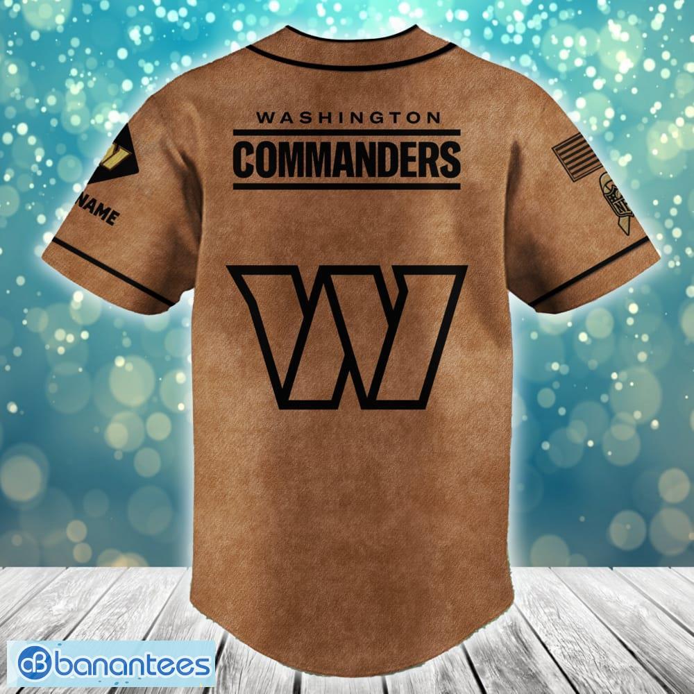 Washington Commanders NFL Baseball Jersey Shirt Brown Custom Number And ...