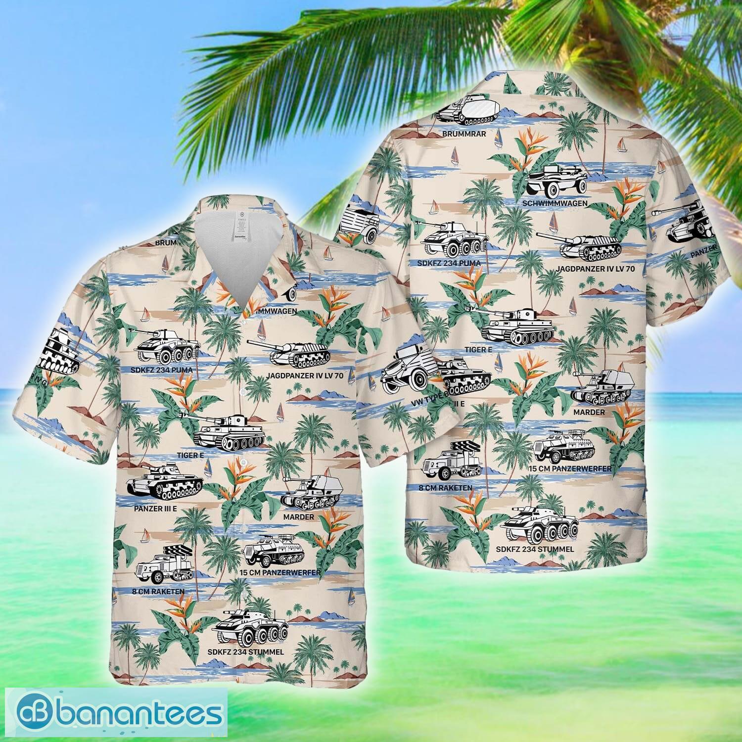 WWII German War Tanks Hawaiian Shirt - Banantees