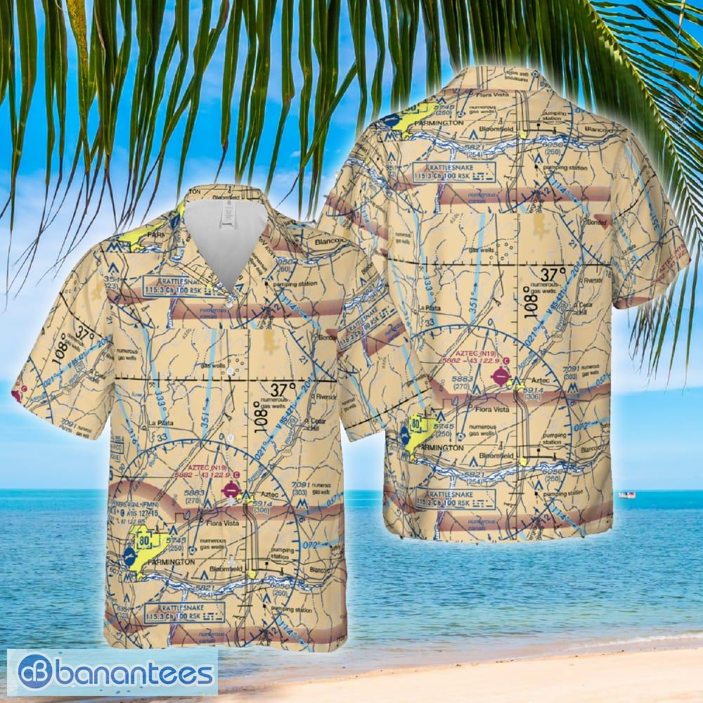 Aztec Airport VFR Map Hawaiian Shirt - Banantees
