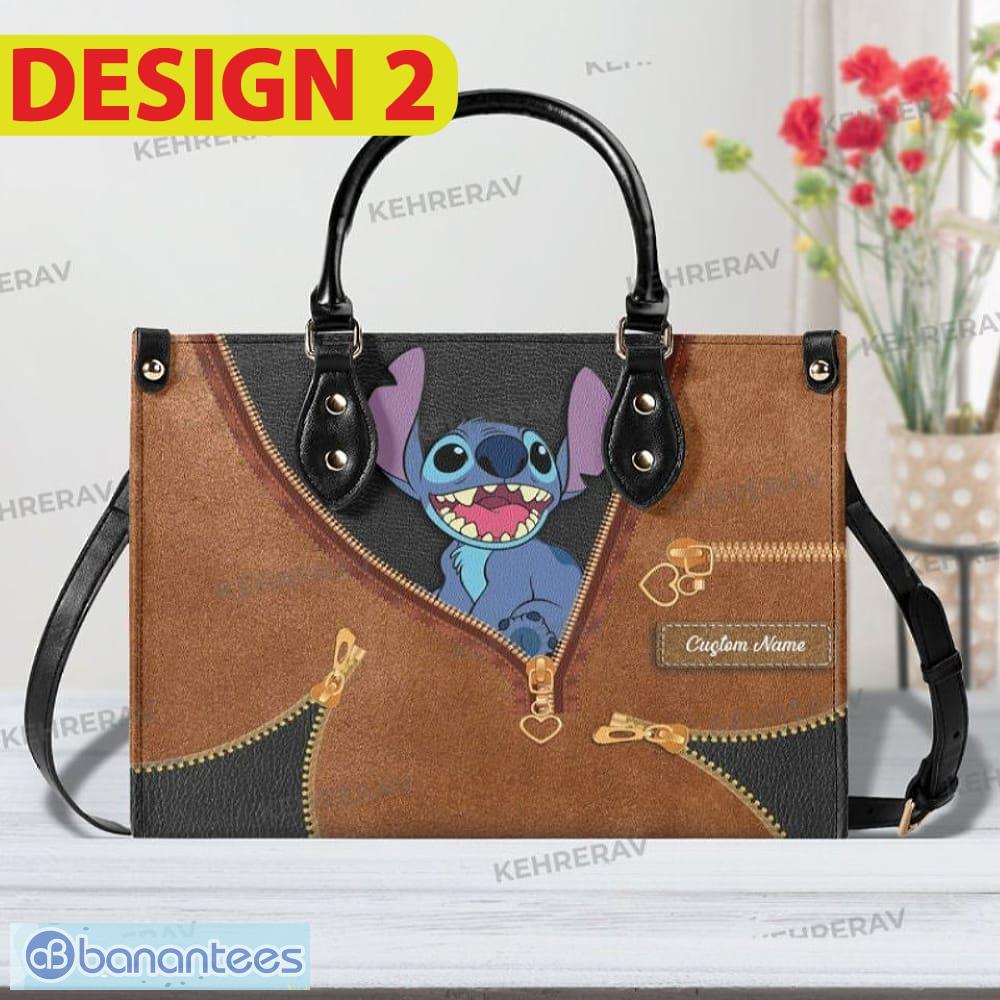 Custom Name Stitch Theme Personalized Leather Handbag - Banantees