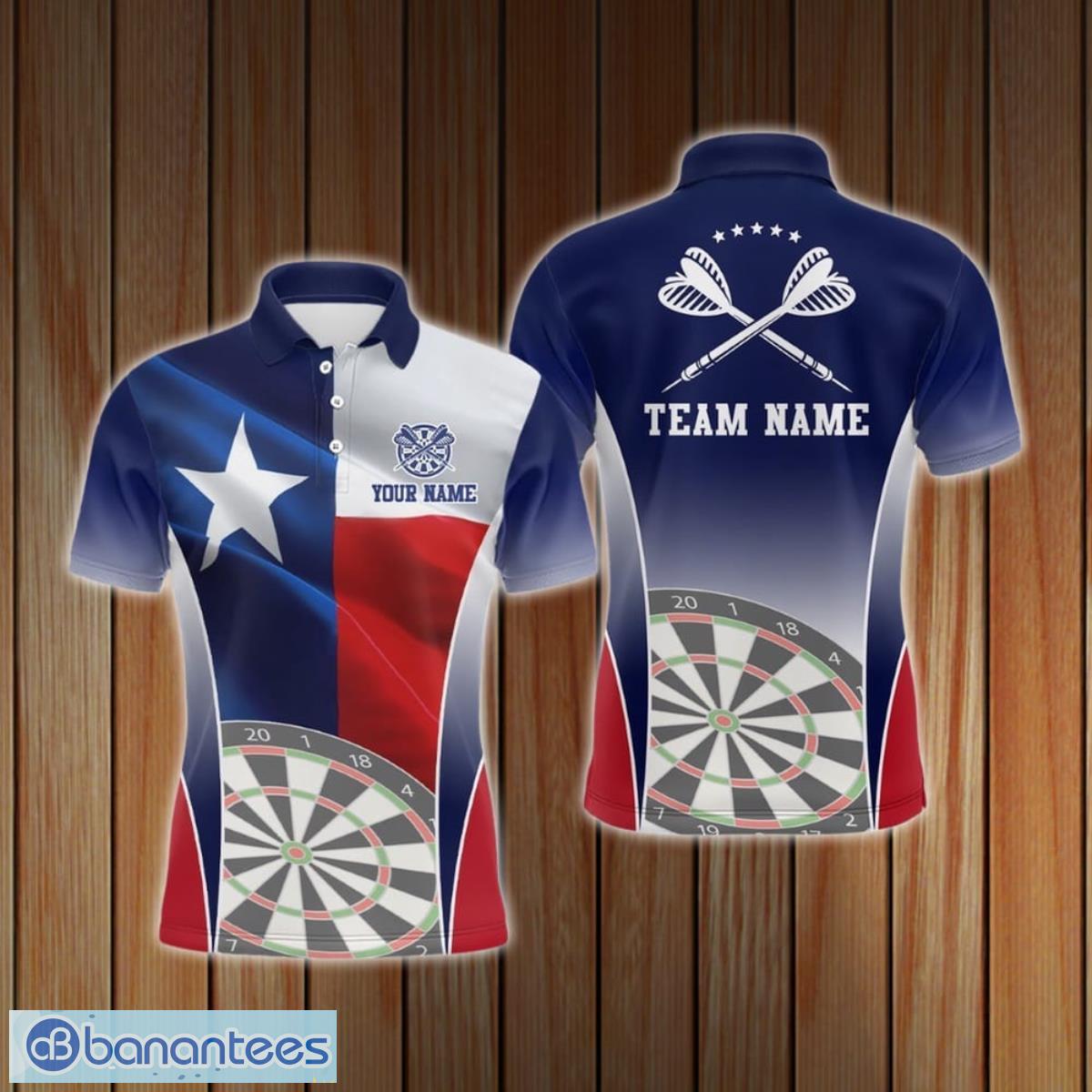 Darts Polo Shirt, Mens 3D Texas Flag Patriotic Darts Polo Shirts Custom ...