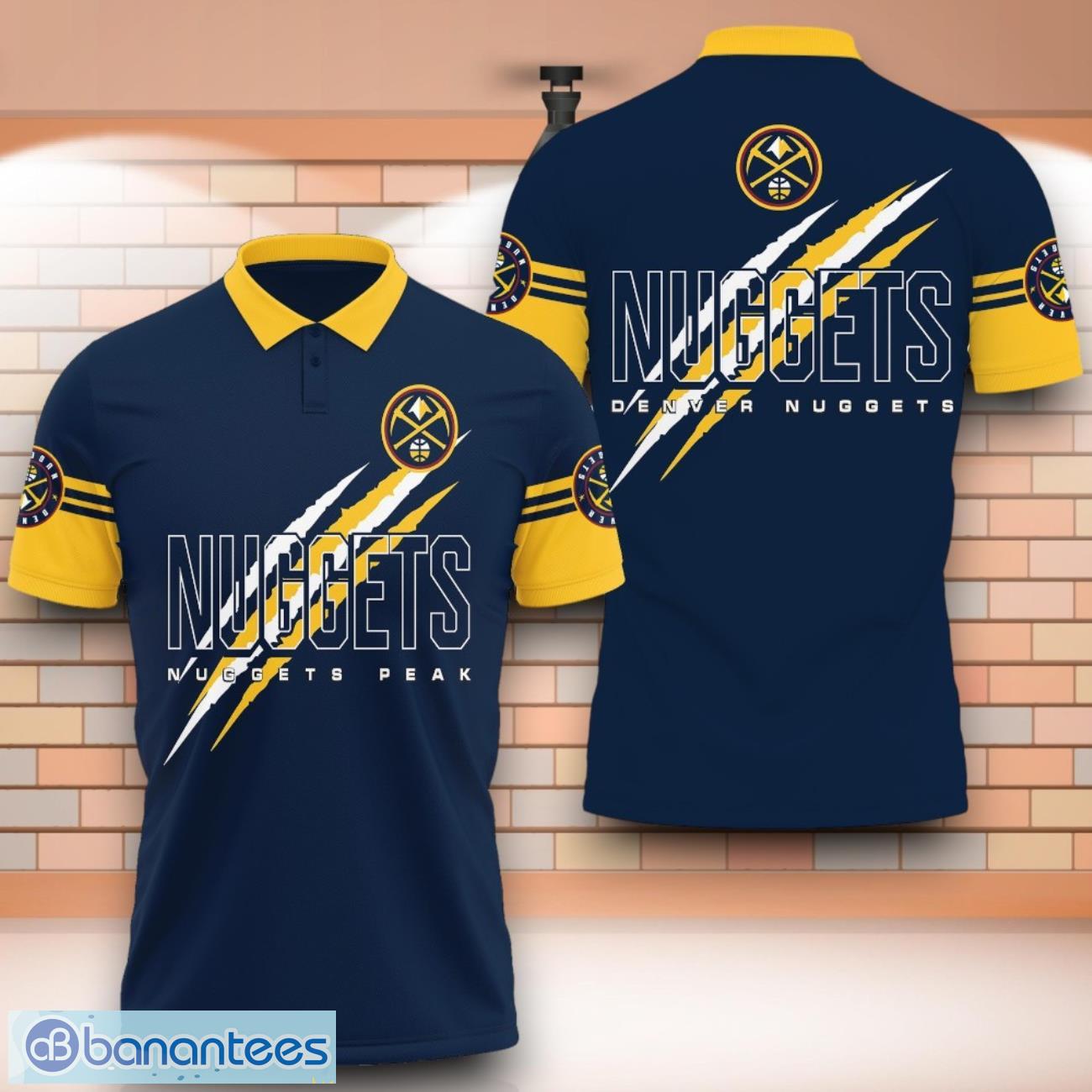 Denver Nuggets NBA Nuggets Peak 3D Polo Shirt With Claws Pattern ...
