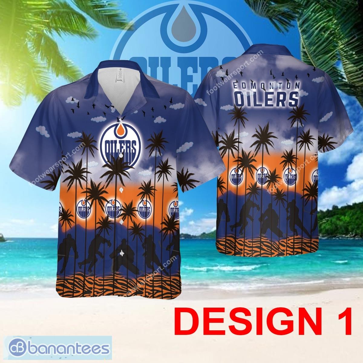 Edmonton Oilers Aloha Hawaiian Shirt Pattern Coconut Tree For Men And ...