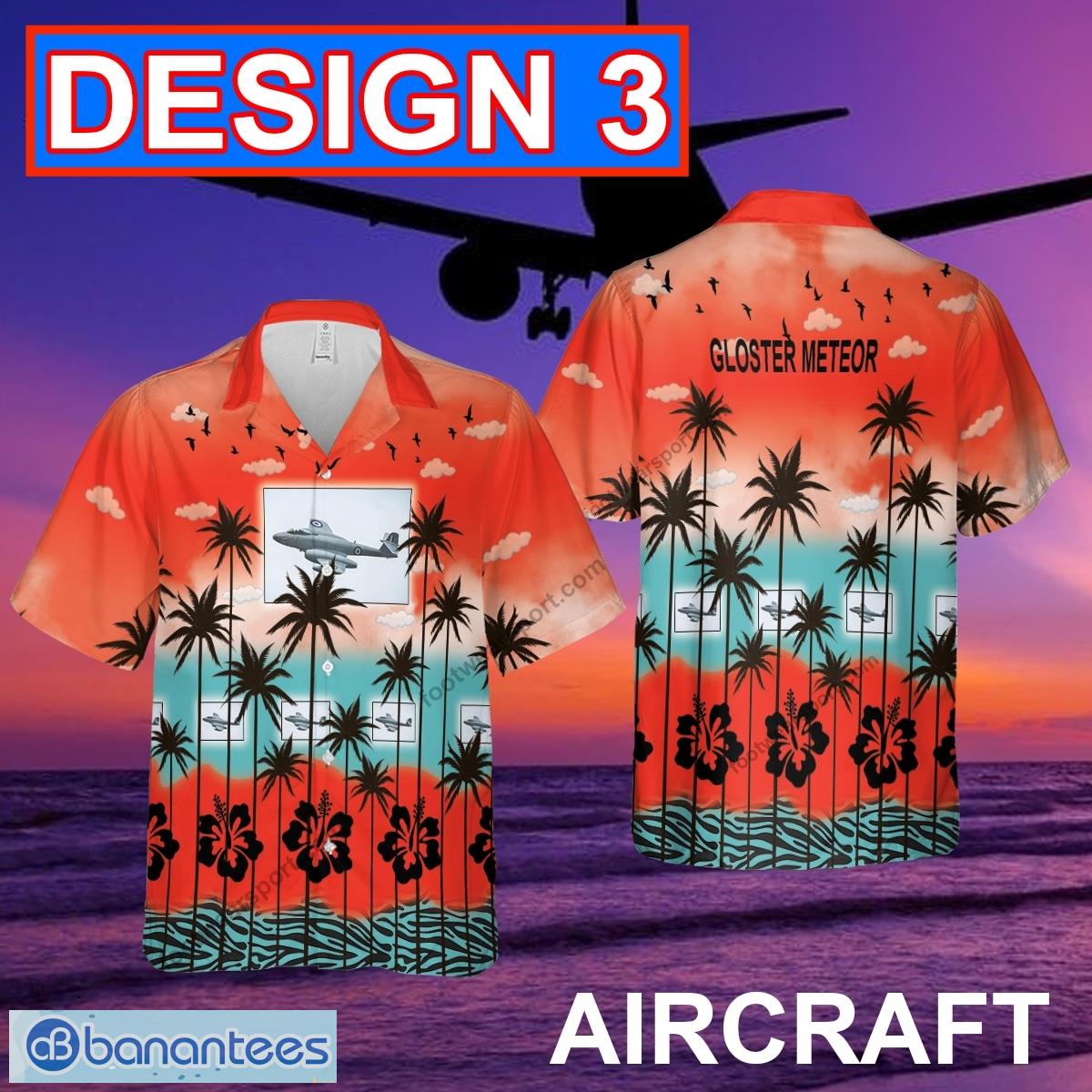 Gloster Meteor Aircraft AOP Hawaiian Shirt Red Color Gift Summer ...