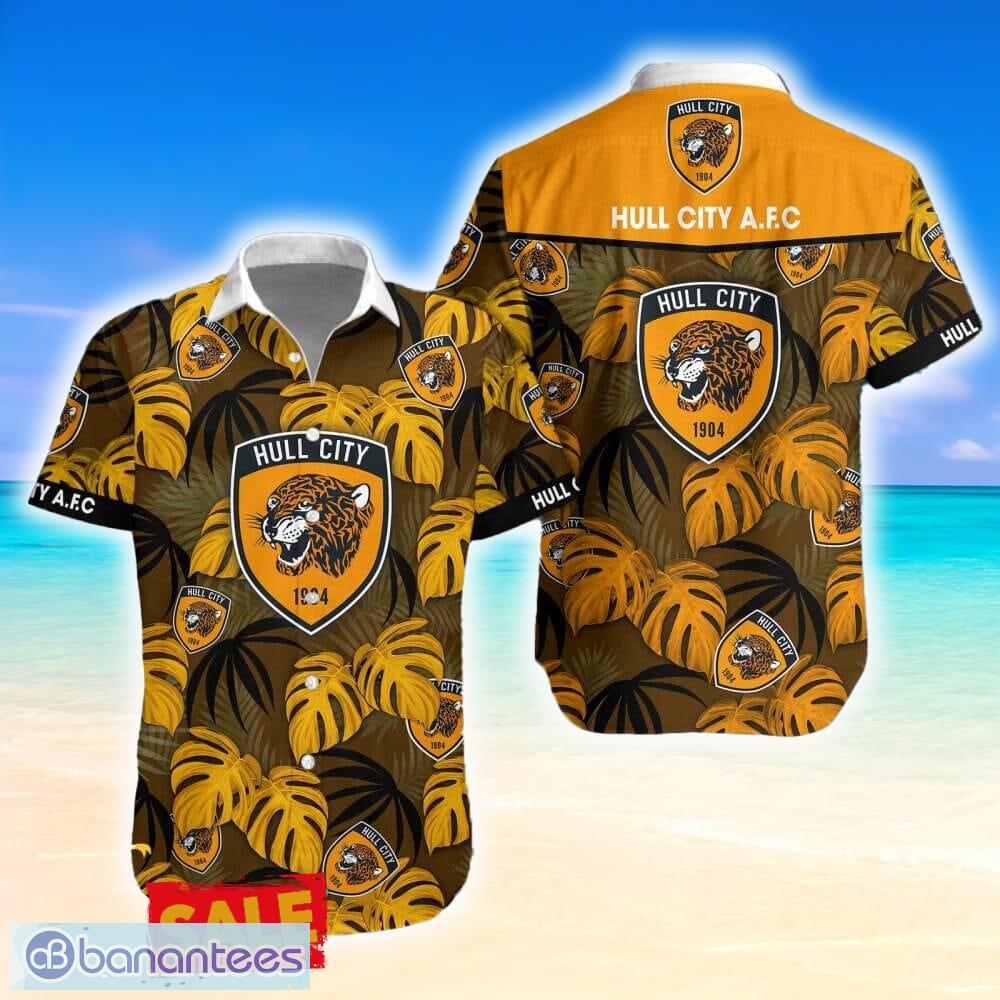 Hull City 3D Hawaiian Shirt Pattern Leaf Summer For Men Women - Banantees