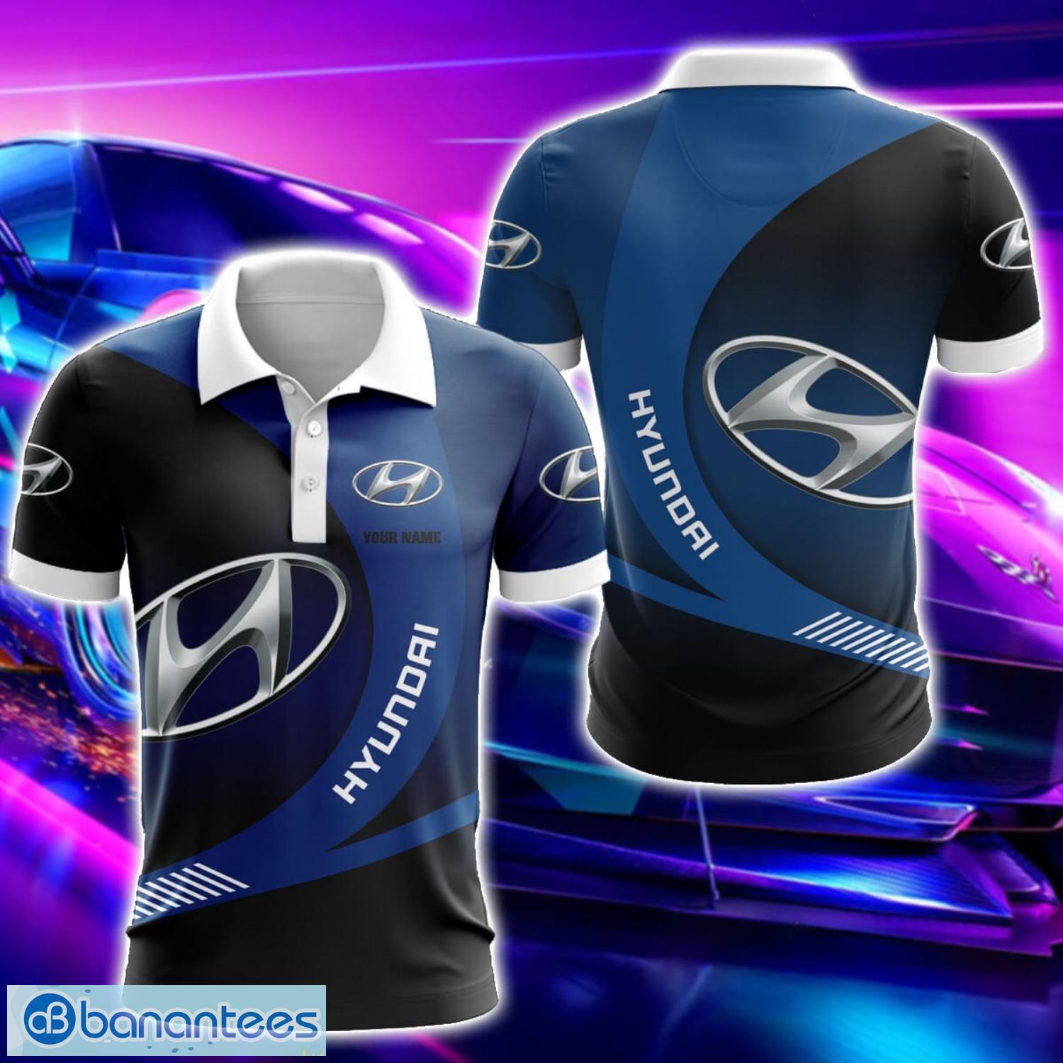 Hyundai Car Logo 3D Polo Shirt Gift Ideas For Men - Banantees