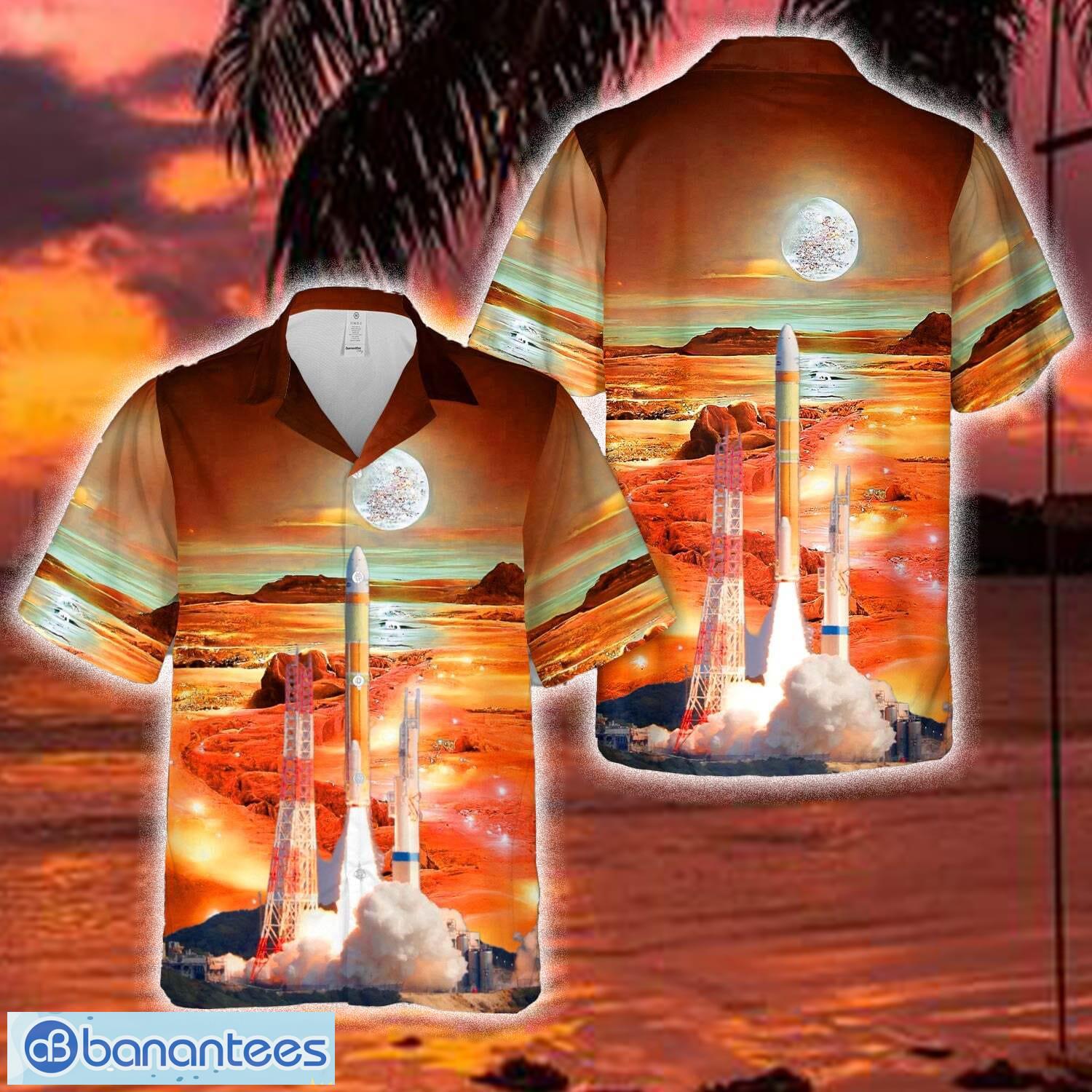 Japanese Jaxa H3 rocket Hawaiian Shirt - Banantees