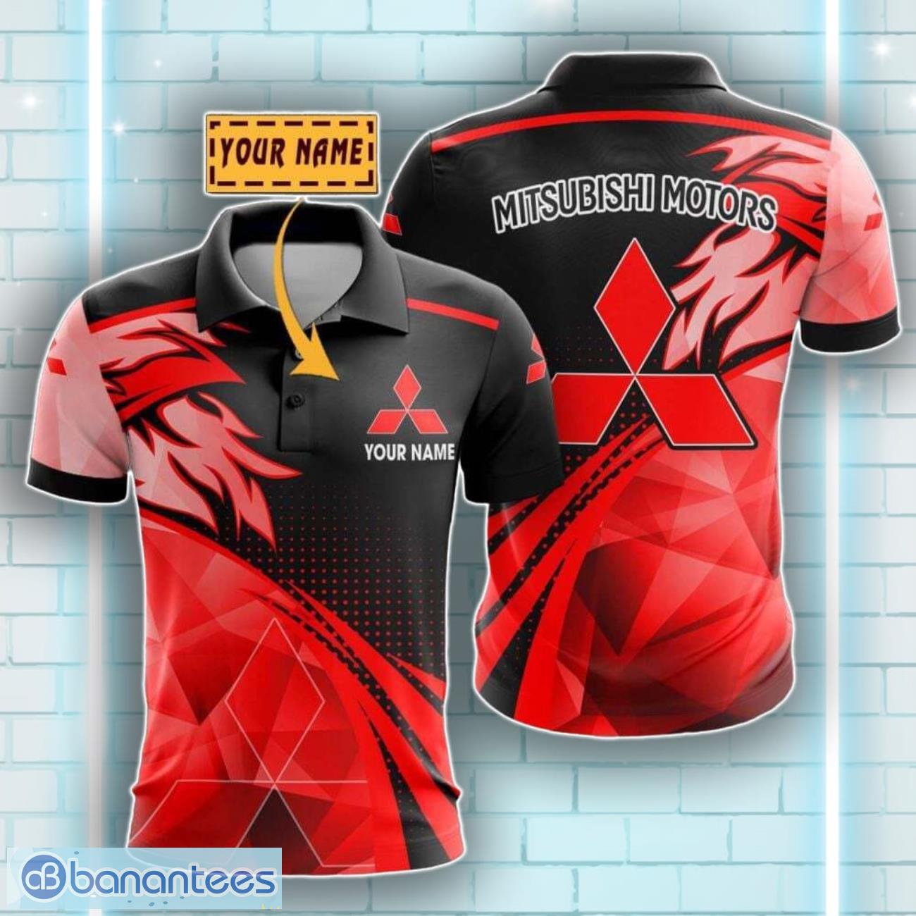 Mitsubishi Logo Color Flame Pattern Custom Name Edition For Men Women ...