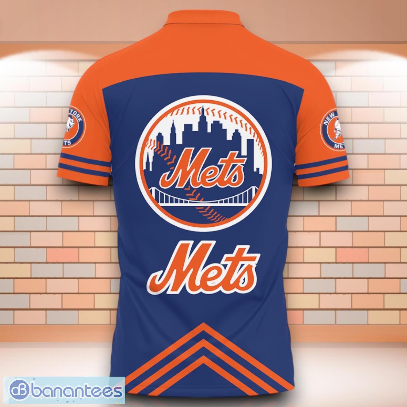 MLB New York Mets Circle 3D Polo Shirt With Team Logo On Back Dynamic ...