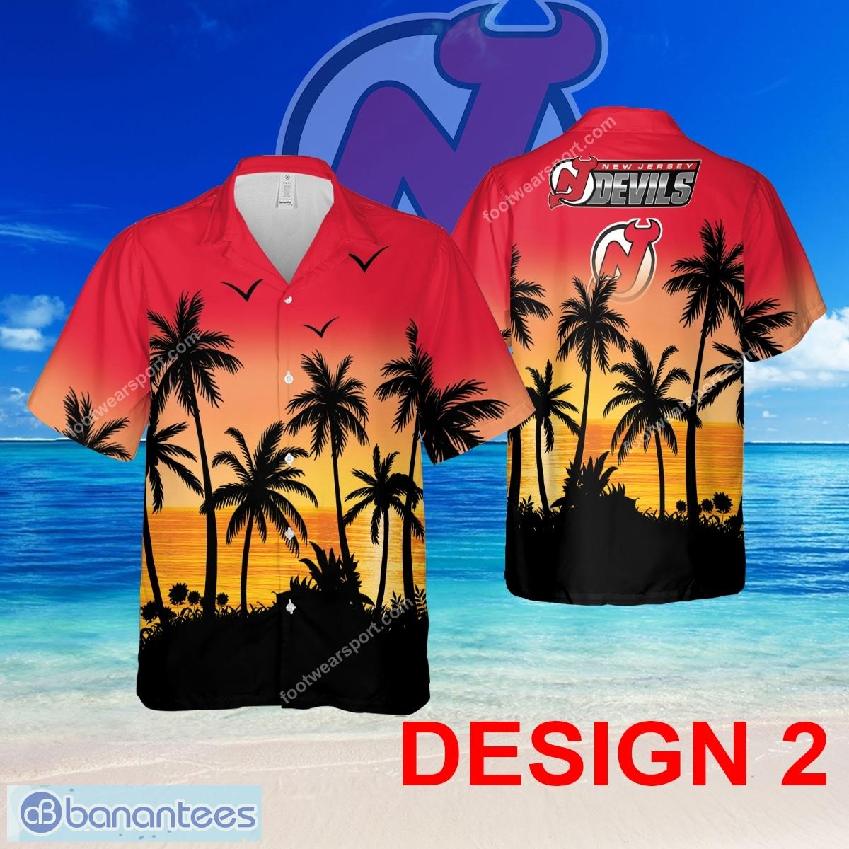 New Jersey Devils 3D Hawaiian Shirt Pattern Coconut Tree For Beach ...