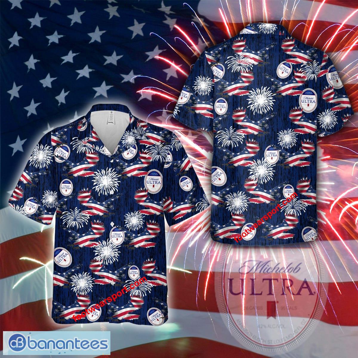 New Michelob Ultra Beer Memory Eagle Pattern Beach Hawaiian Shirt AOP ...