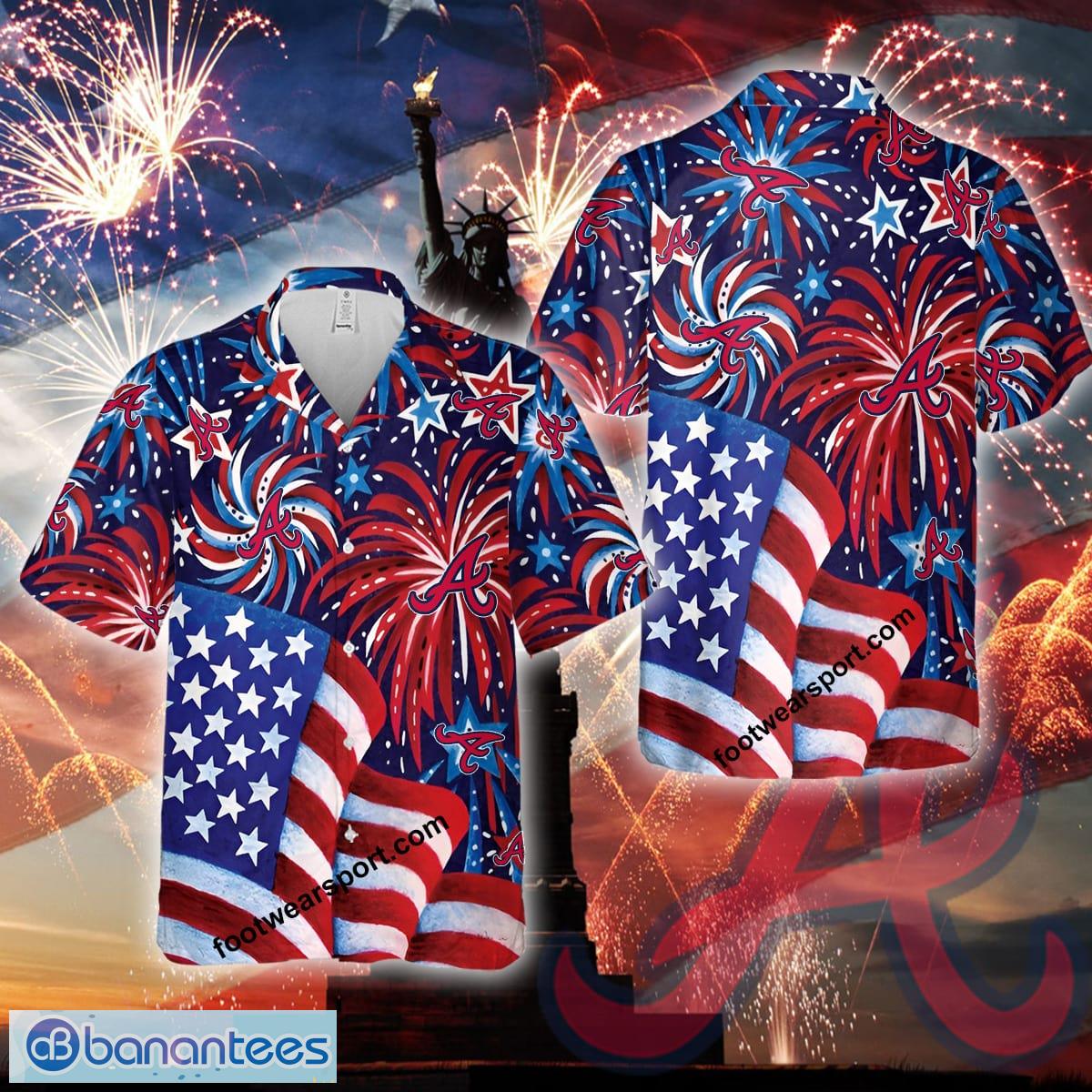New MLB Atlanta Braves US Flag Pattern Firework Memory Summer 3D ...