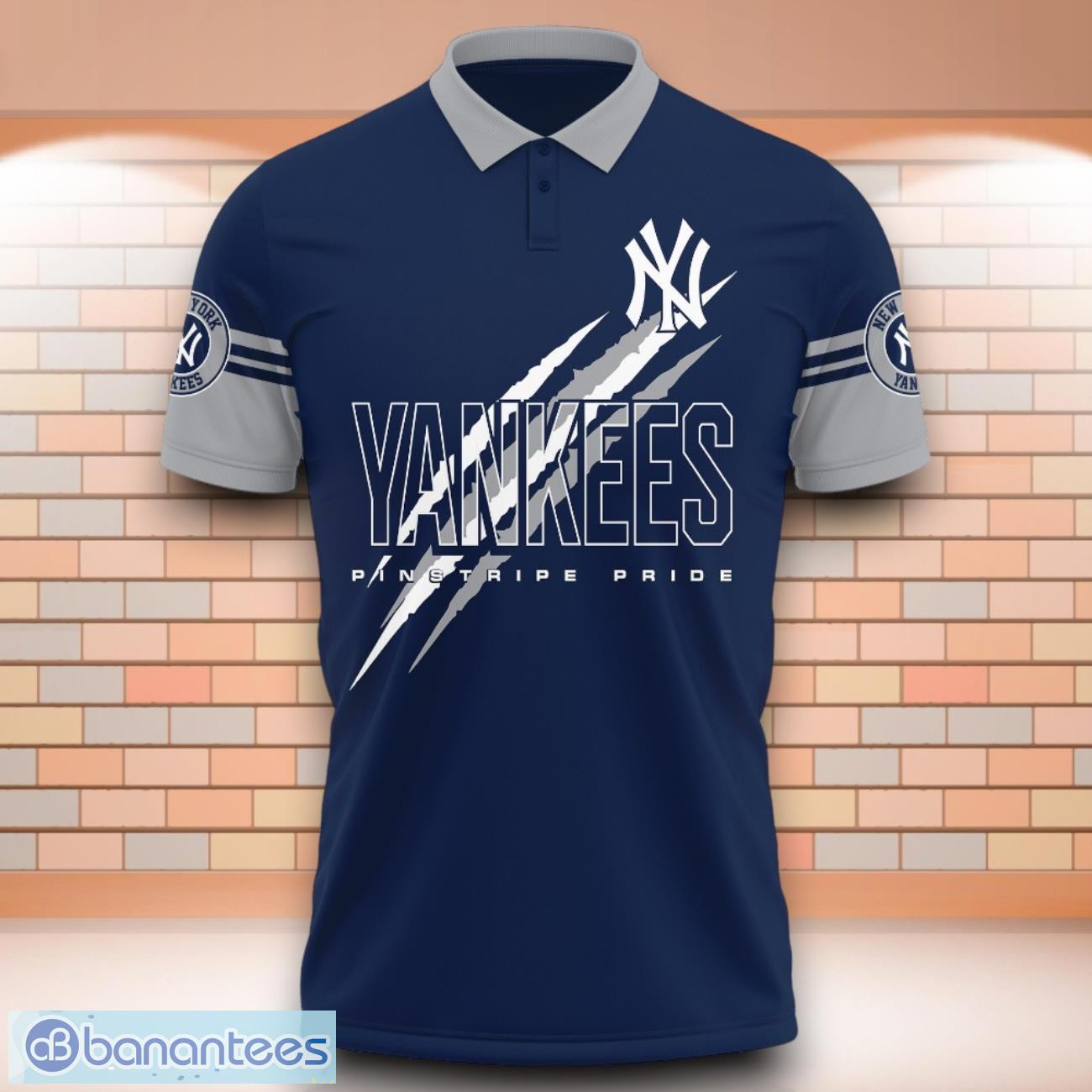 New York Yankees MLB Pinstripe Pride 3D Polo Shirt With Claws Pattern ...