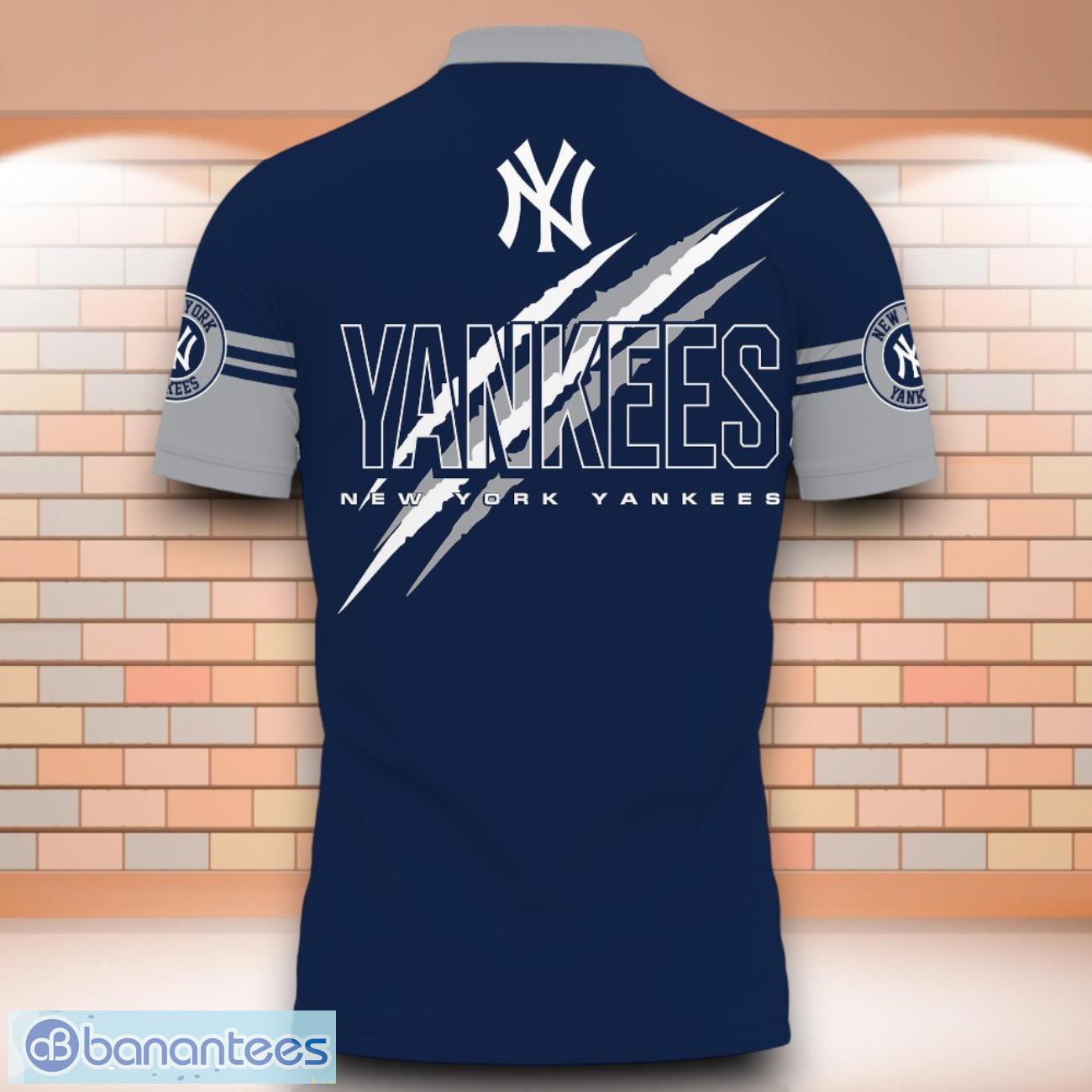 New York Yankees MLB Pinstripe Pride 3D Polo Shirt With Claws Pattern ...