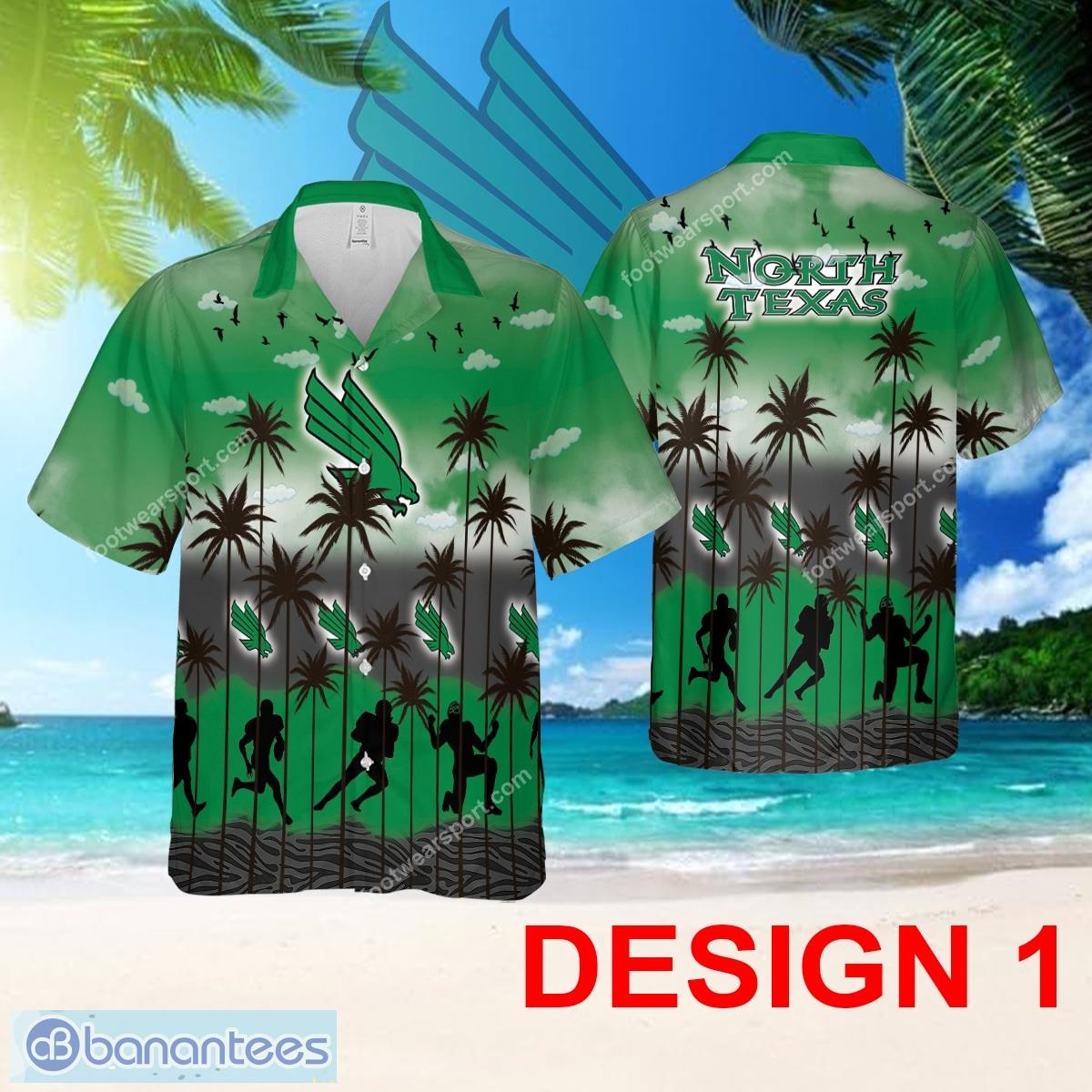 North Texas Mean Green Hawaiian Shirt Pattern Coconut Tree For Men And ...