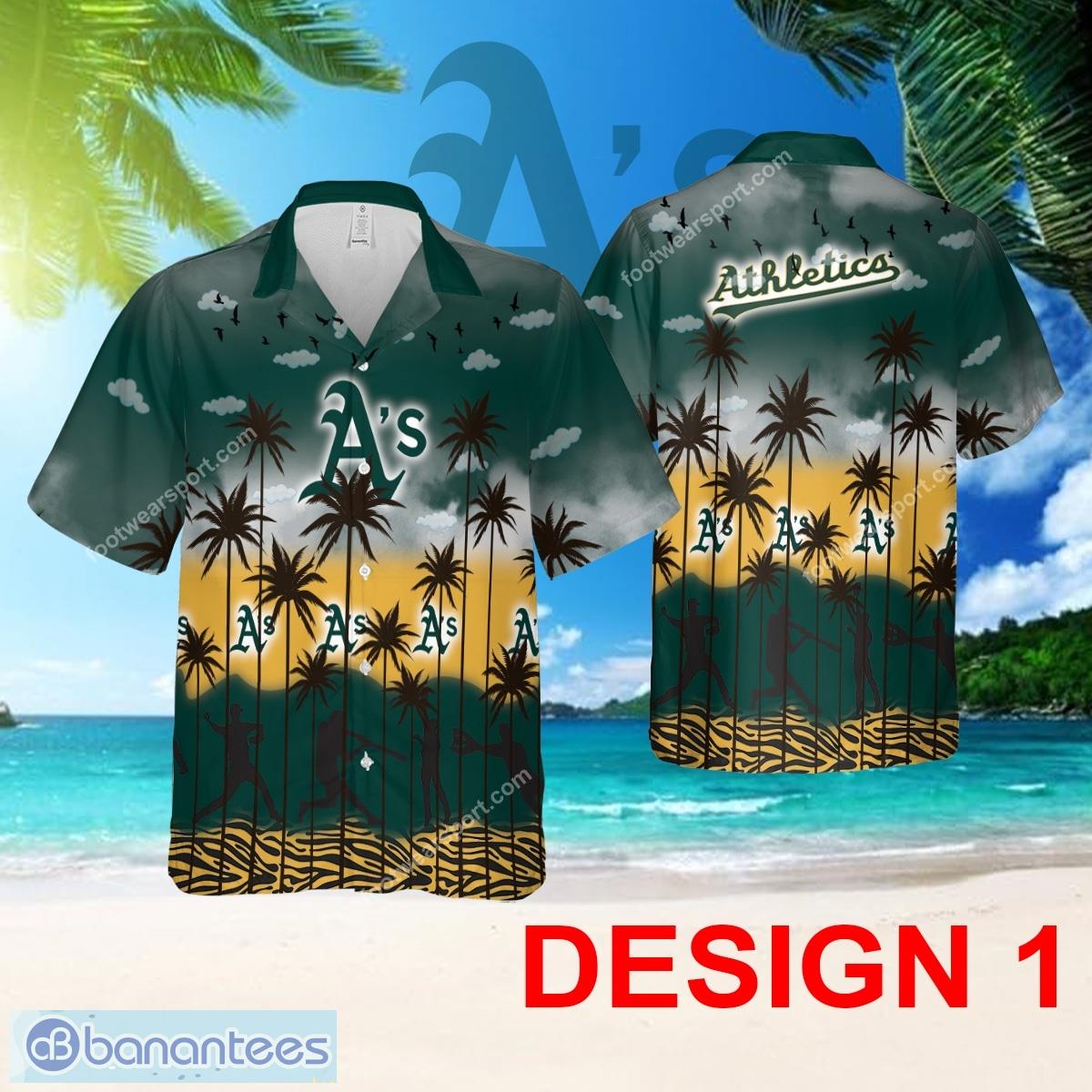 Oakland Athletics AOP Hawaiian Shirt Pattern Coconut Tree For Men And ...