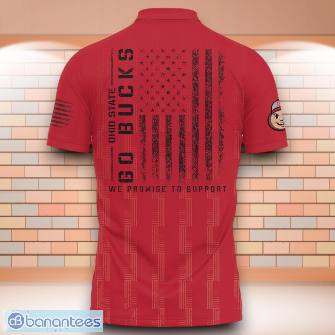 Ohio State Buckeyes Go Bucks NCAA 3D Polo Shirt With American Flag ...