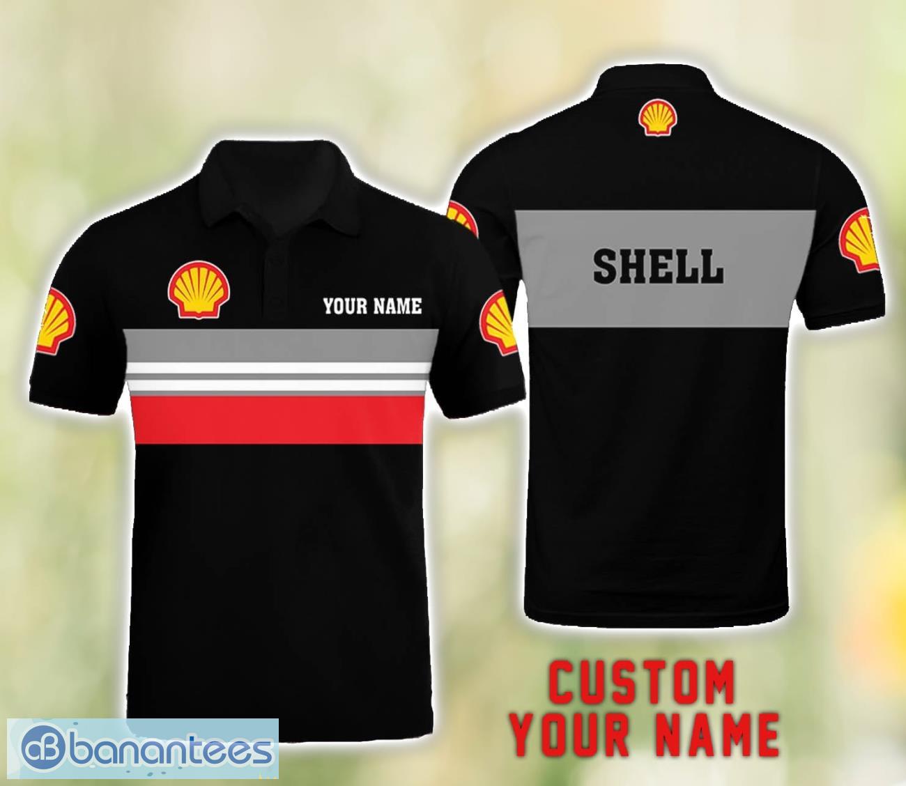 Personalized Shell Logo Polo Shirt Team Hoilday Gift Black Polo Shirt ...