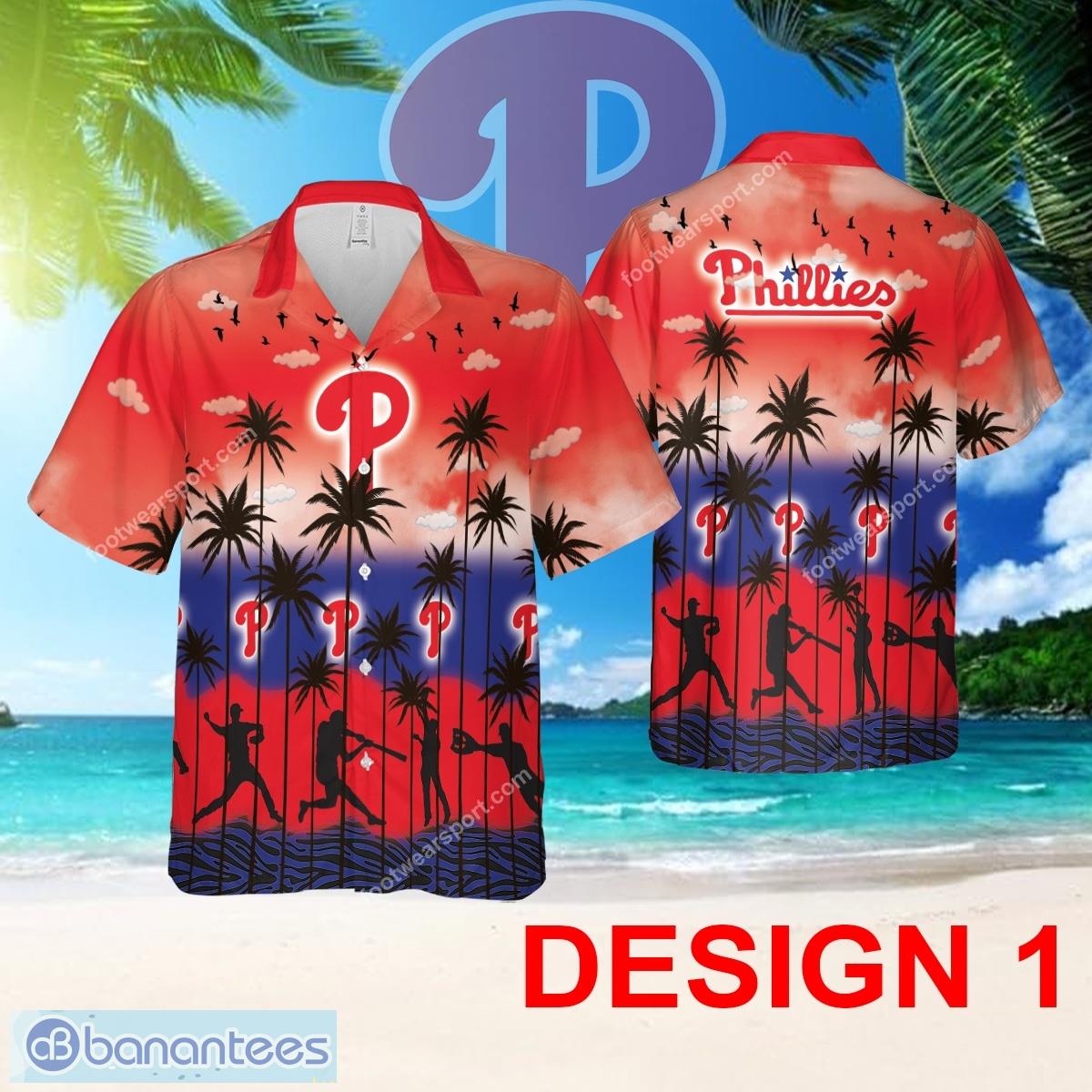 Philadelphia Phillies 3D Hawaiian Shirt Pattern Coconut Tree For Beach ...