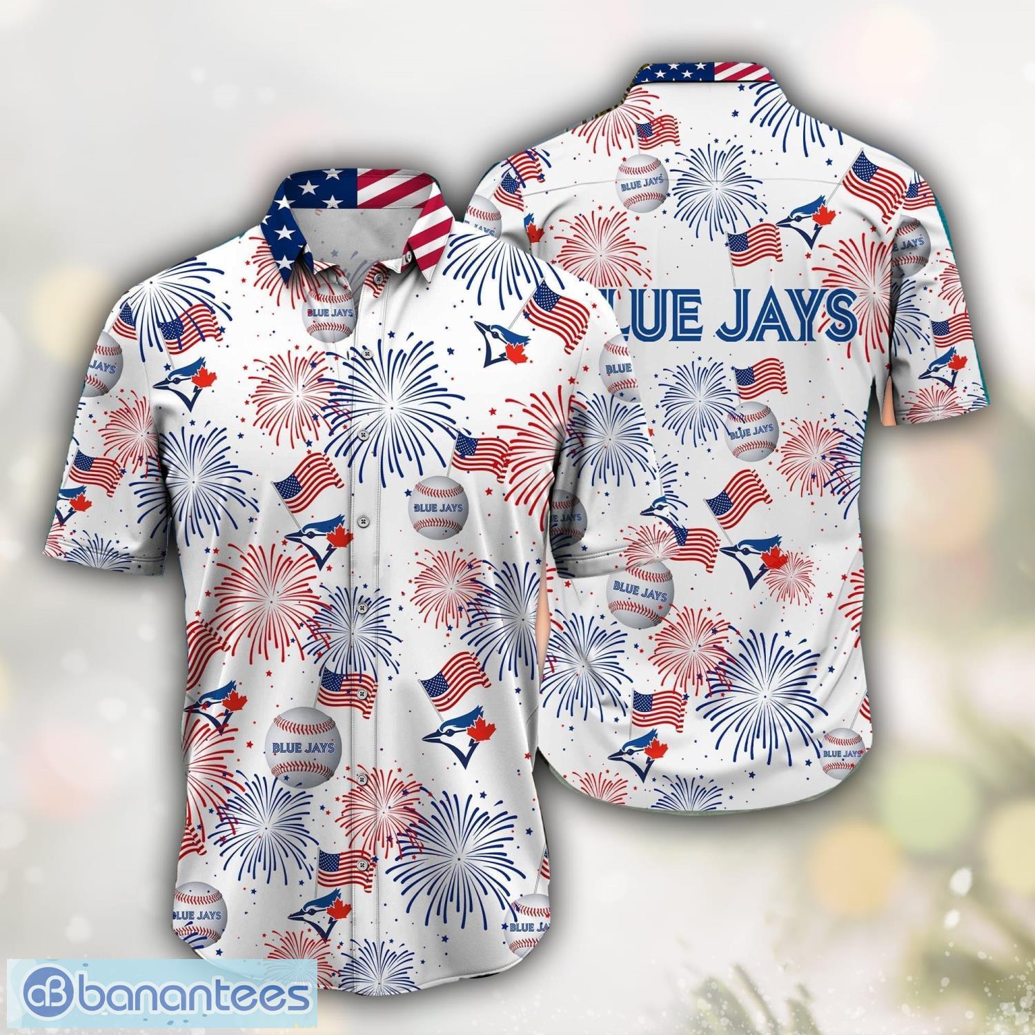 Toronto Blue Jays MLB Happy 4th Of July USA Hawaiian Shirt 3D Printed ...