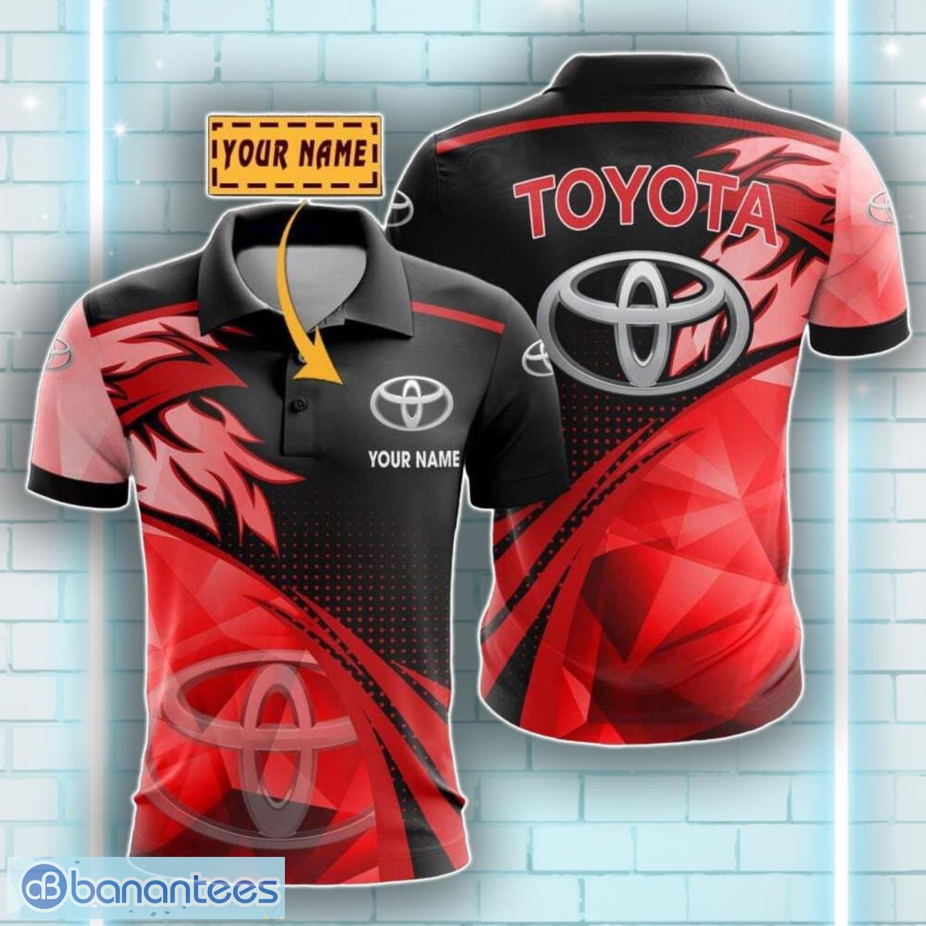 Toyota Logo Color Flame Pattern Custom Name Edition For Men Women ...