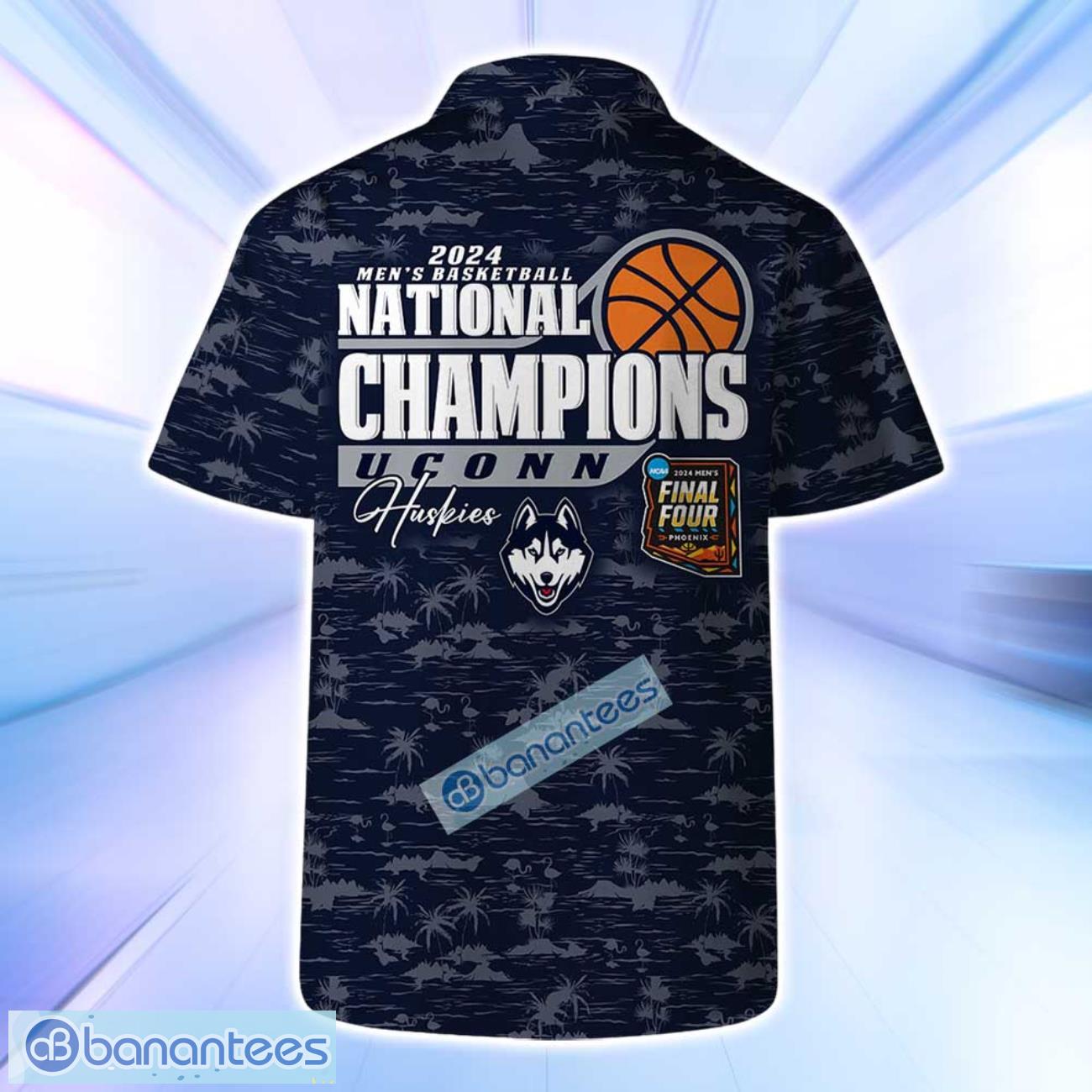 UConn Huskies 2024 NCAA Logo Basketball Pattern Set Hawaiian Shirt ...