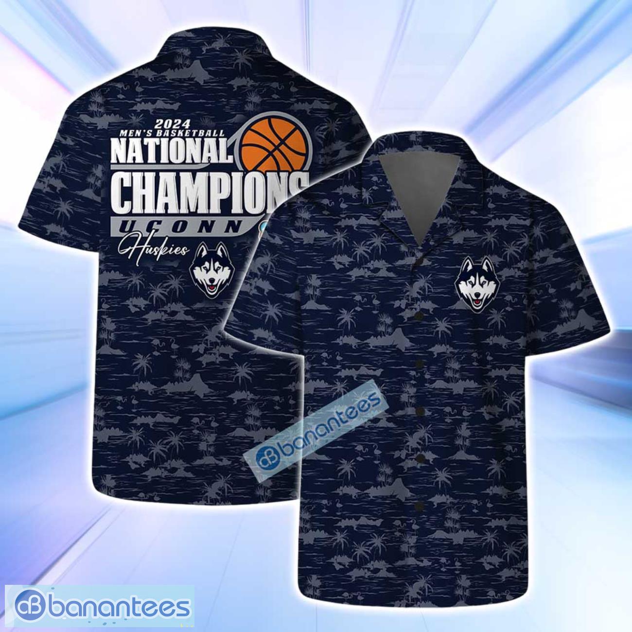 UConn Huskies 2024 NCAA Logo Basketball Pattern Set Hawaiian Shirt ...