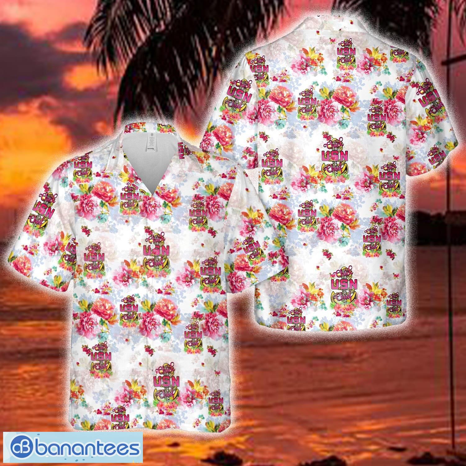 US Navy Female Chick Chief CPO Pink 2 Hawaiian Shirt - Banantees