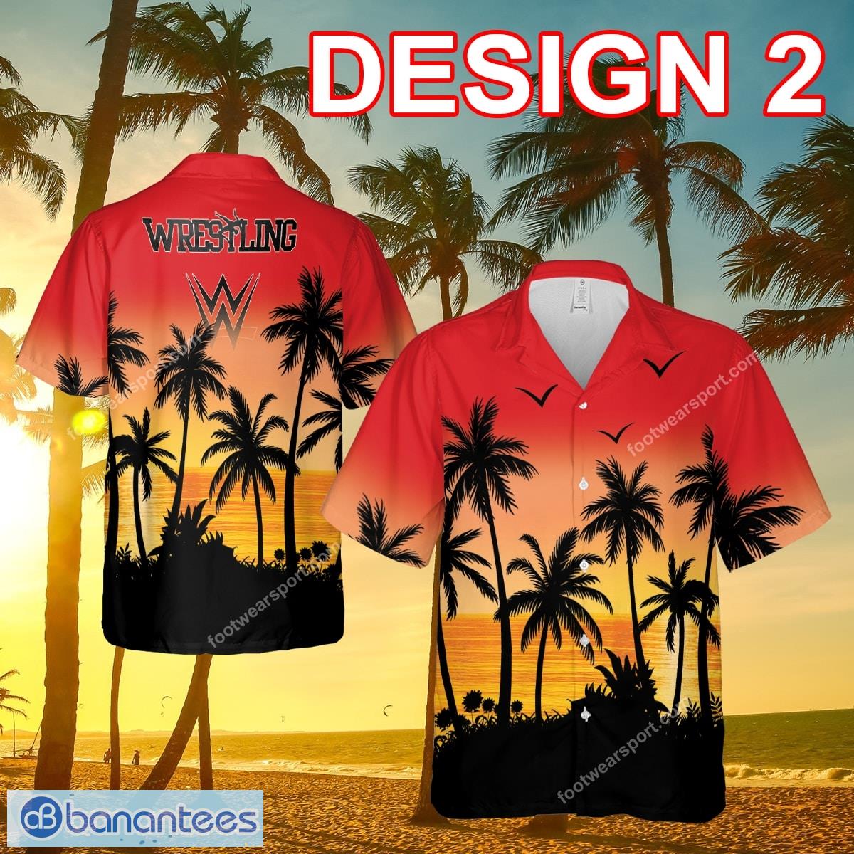 WWE Wrestling Line Luau Logo AOP Hawaiian Shirt Gift For Fans - Banantees