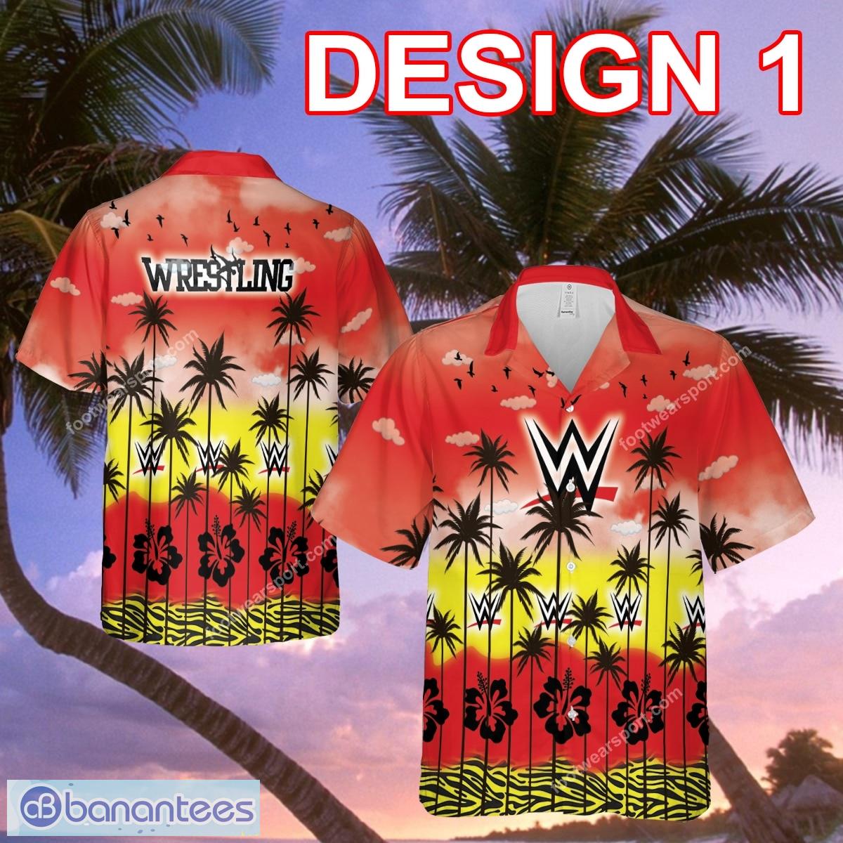 WWE Wrestling Line Luau Logo AOP Hawaiian Shirt Gift For Fans - Banantees