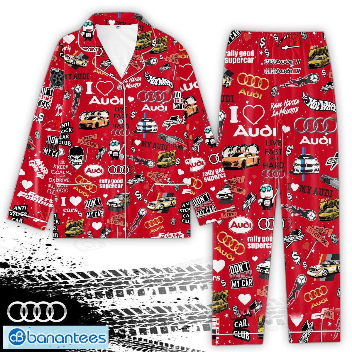 Audi Boutique Car Button Pajamas Set Pattern For Men Women Fans - Banantees