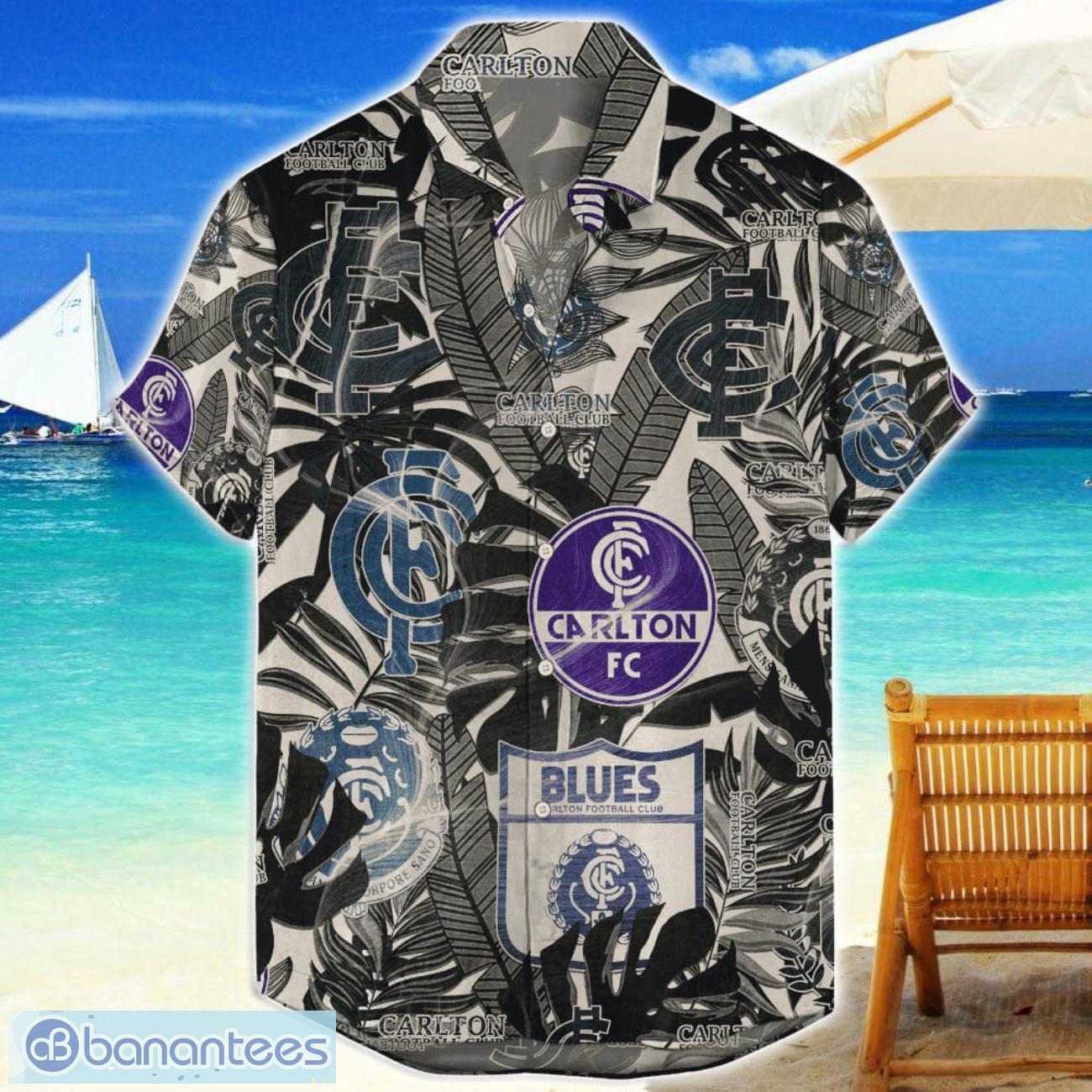 Carlton Blues Hawaiian Retro Logo Revolution AFL Fans Gift For Men And ...