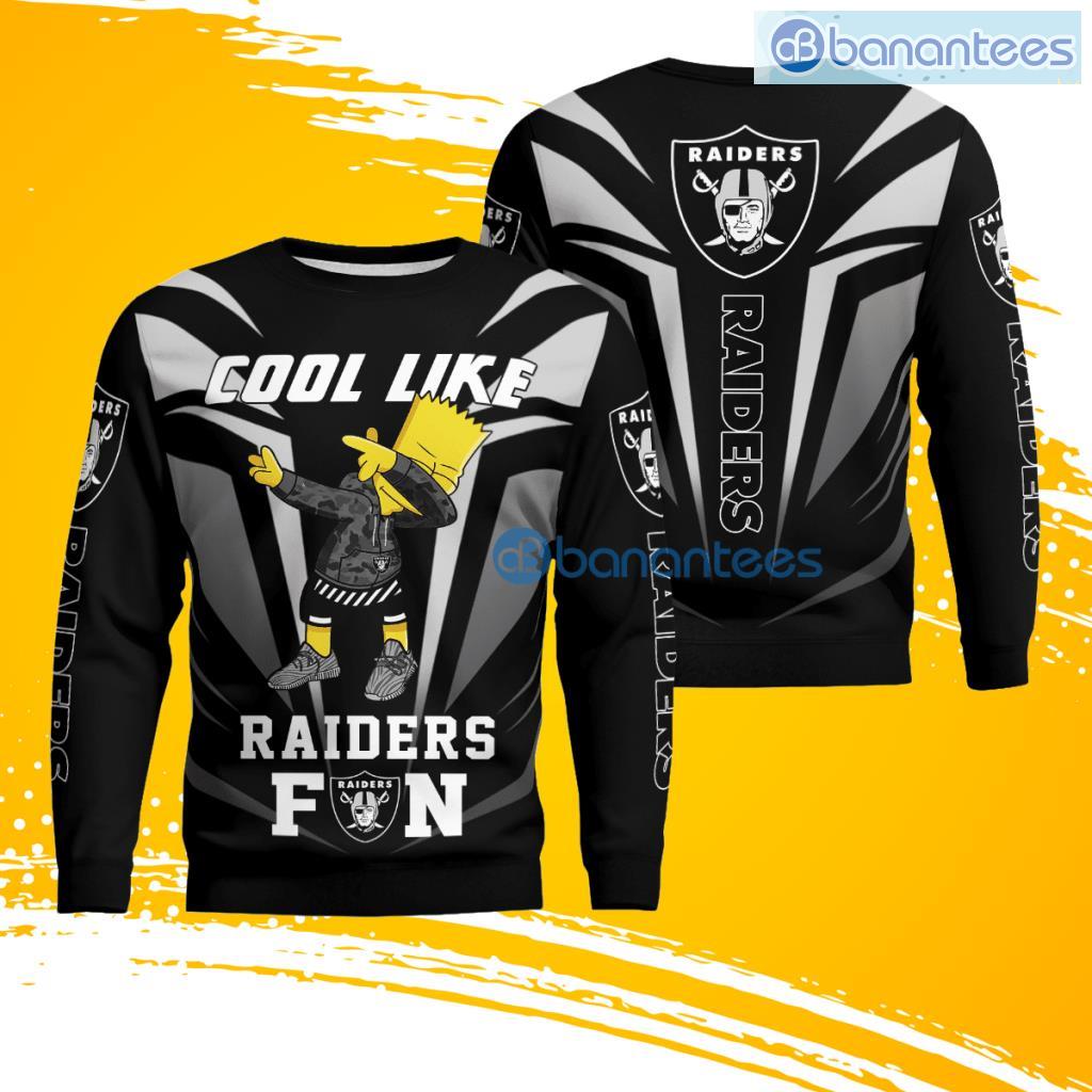 Cool Like Las Vegas Raiders Fan Bart Simpson Dab Ugly Sweater 3D ...