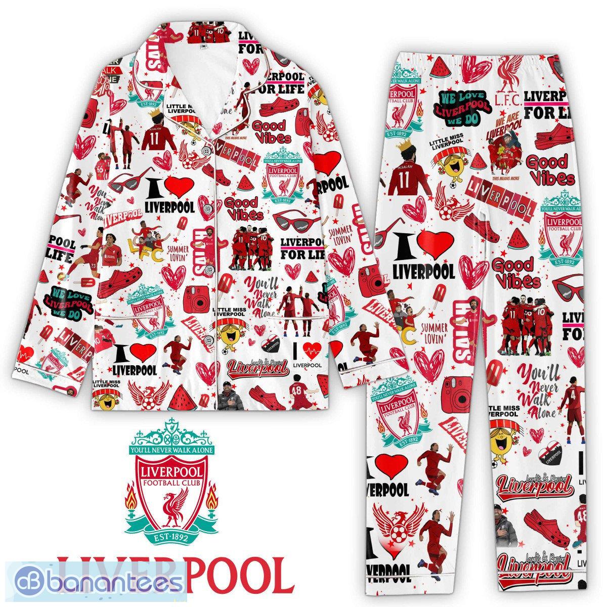 Liverpool Design Car Button Pajamas Set Pattern For Men Women Fans ...