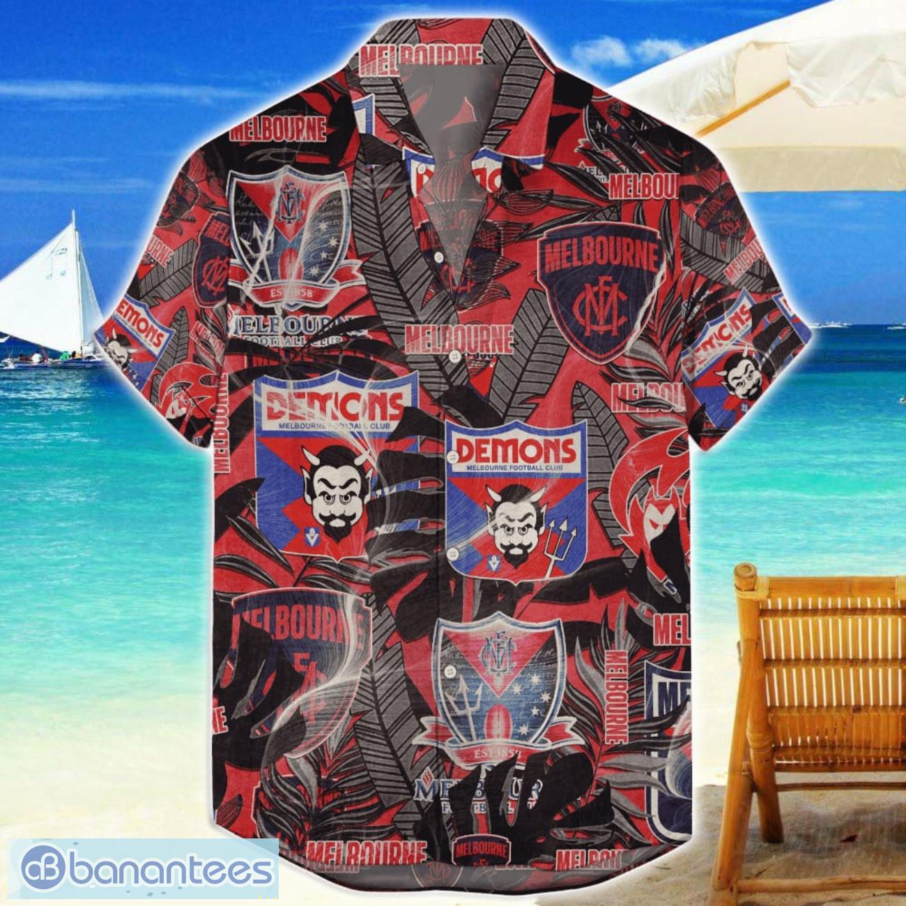 Melbourne Demons Hawaiian Retro Logo Revolution AFL Fans Gift For Men ...