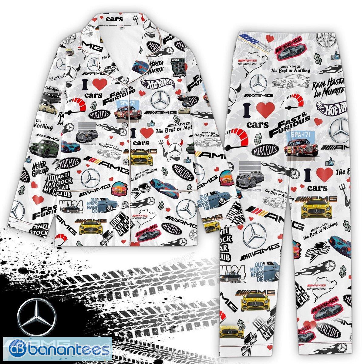 Mercedes-AMG Season Car Button Pajamas Set Pattern For Men Women Fans ...