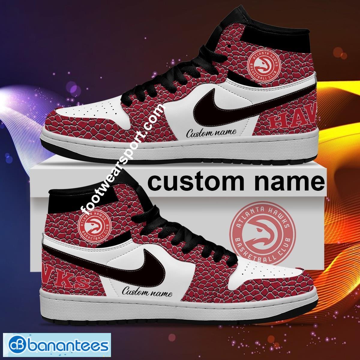 Personalized NBA Atlanta Hawks Air Jordan 1 Hightop Shoes Glass AOP For ...