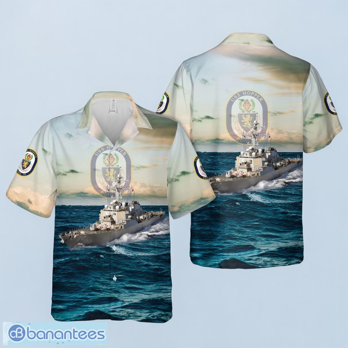 US Navy USS Hopper (DDG-70) Hawaiian Shirt - Banantees