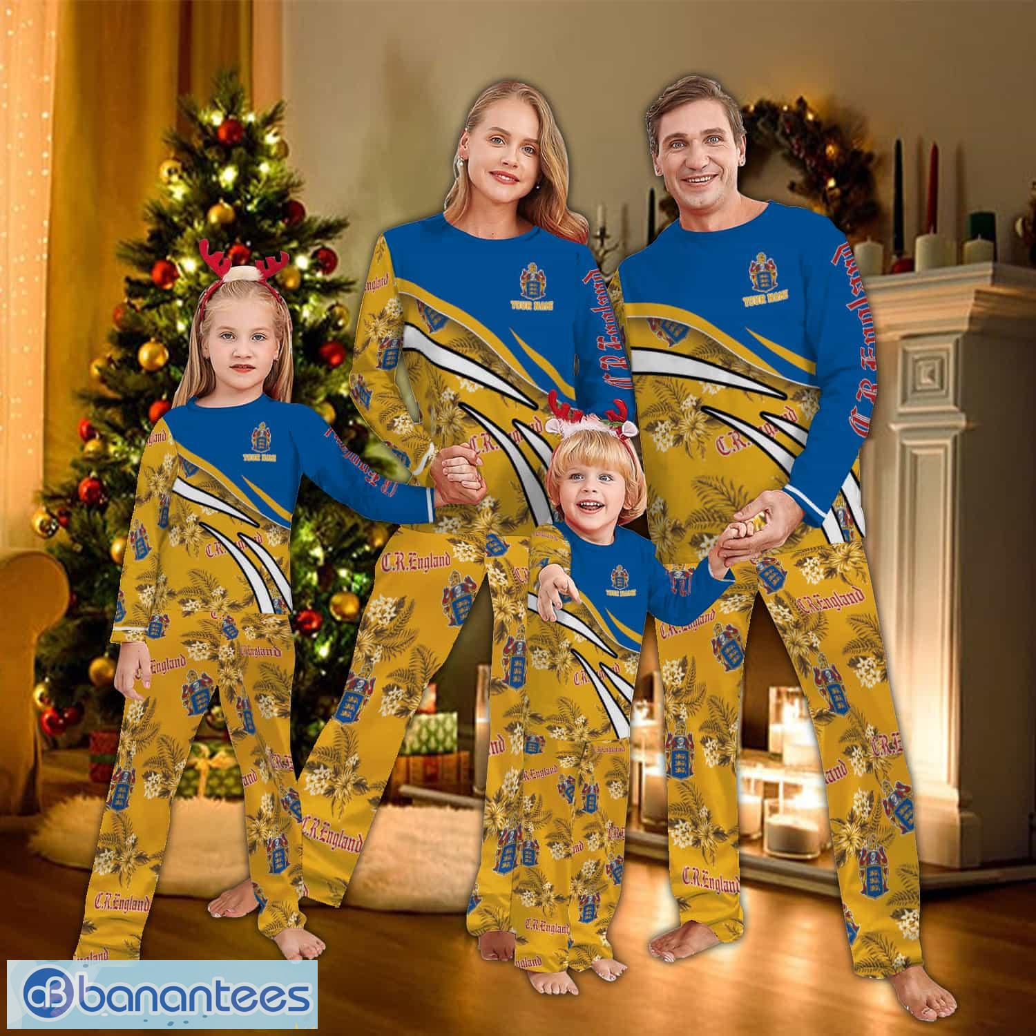 Custom Name C.R. England Logo Pattern Pajamas Set Flower Men Women ...